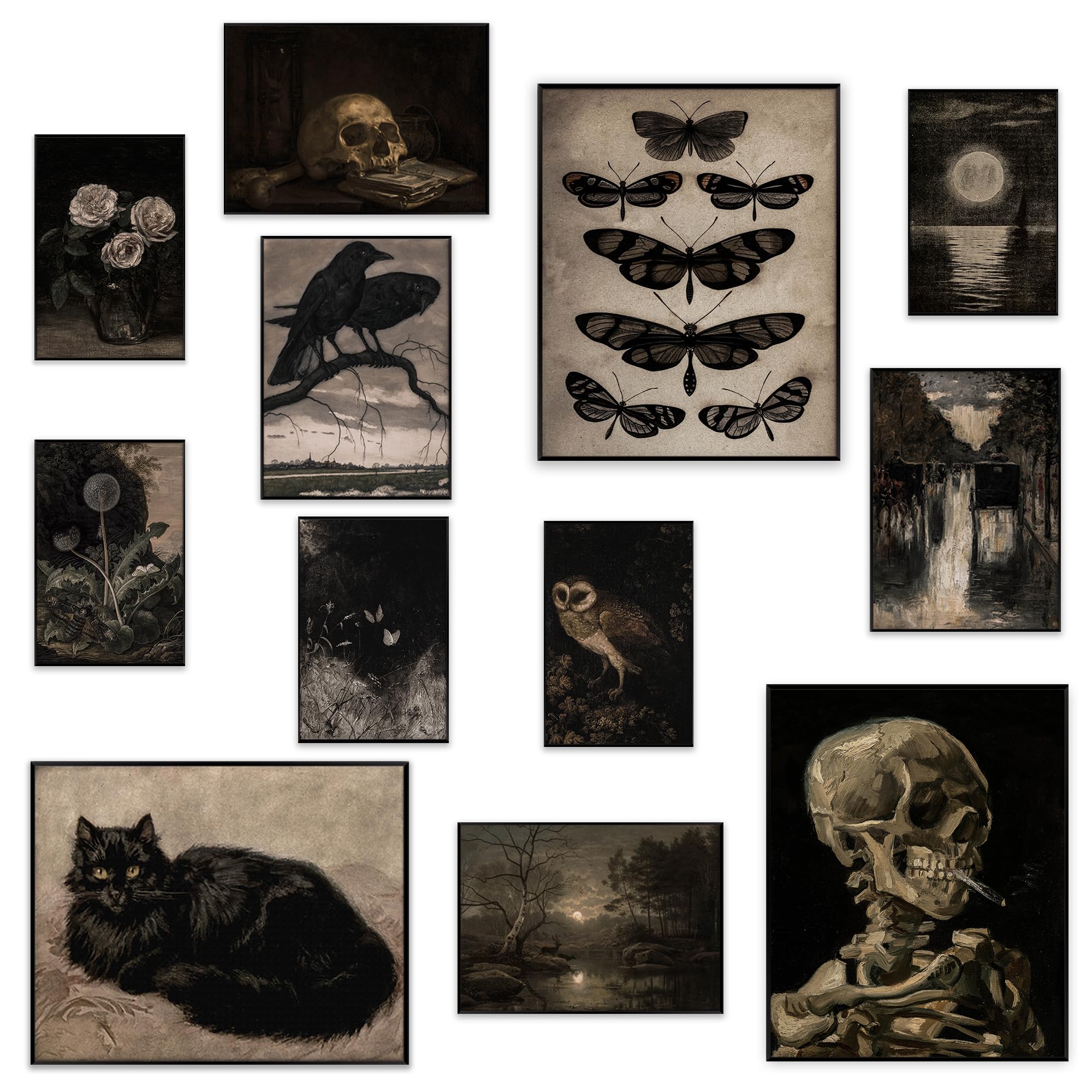 Amazon.com: KONGSY Gothic Victorian Grunge Wall Art Prints - Set of 12 ...