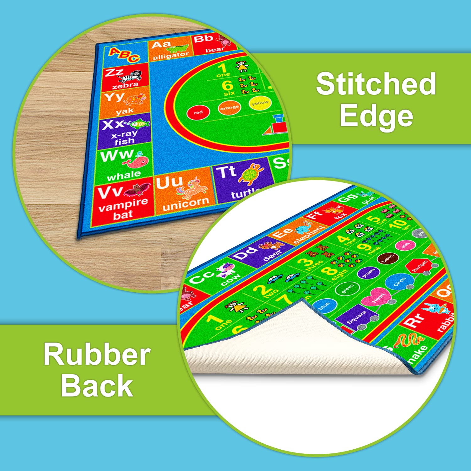 Snapklik.com : Kids Educational Rug - ABC Alphabet, Numbers, Shapes ...