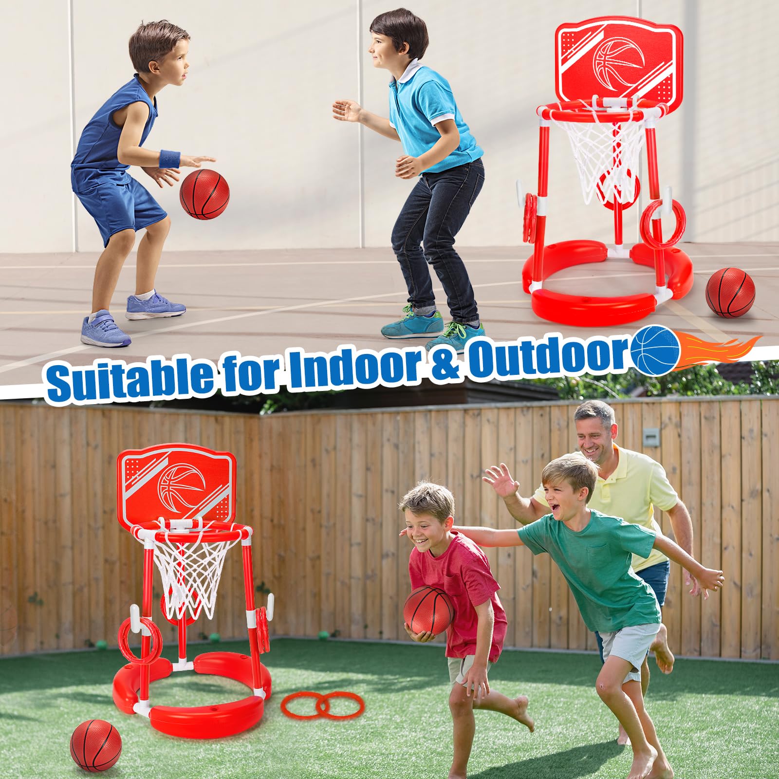 Snapklik.com : Pool Basketball Hoop, 2-in-1 Poolside Floating Pool ...