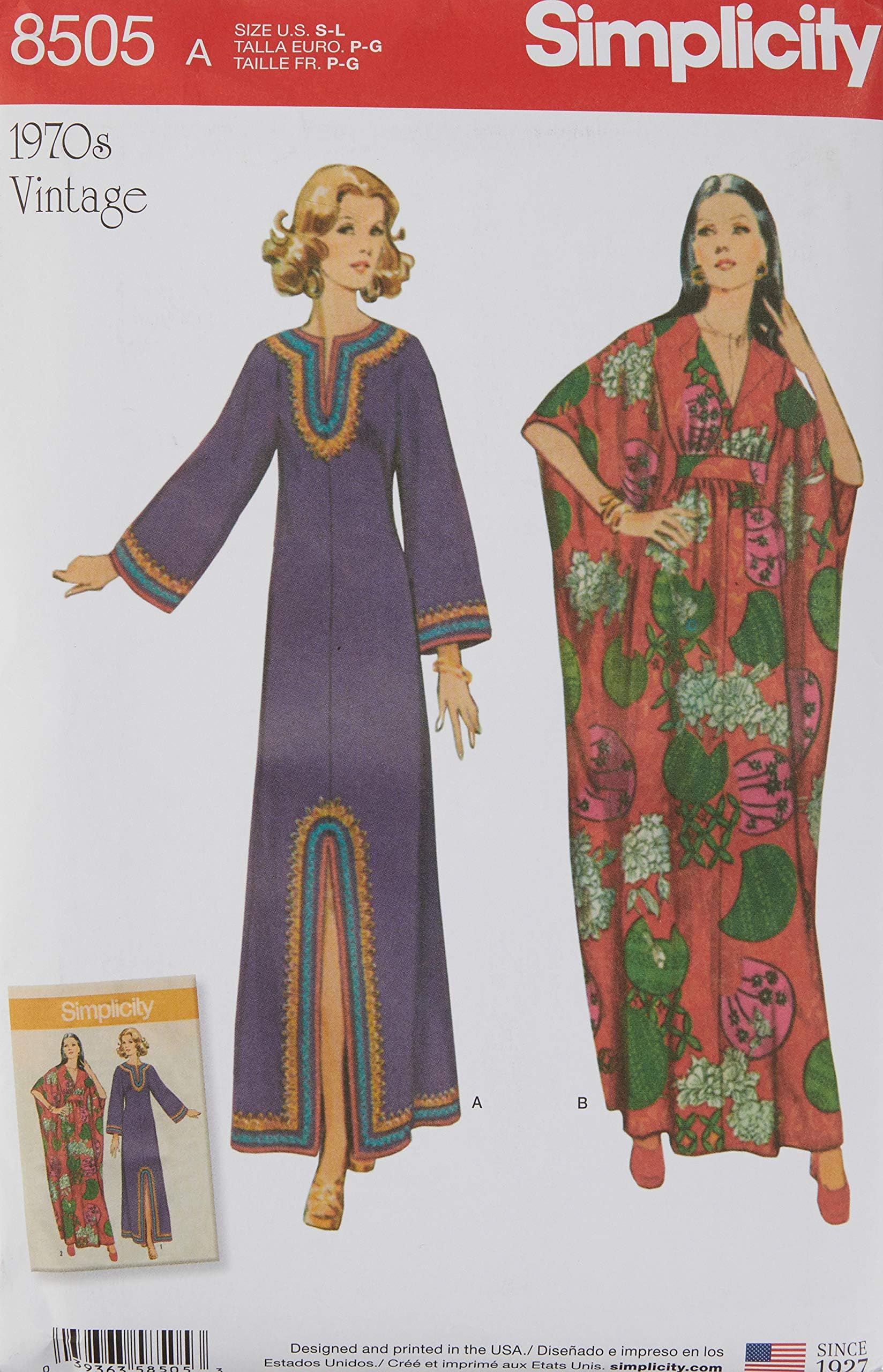Amazon.com: Simplicity Sewing Pattern D0944 / 8657 - Misses' Caftan ...