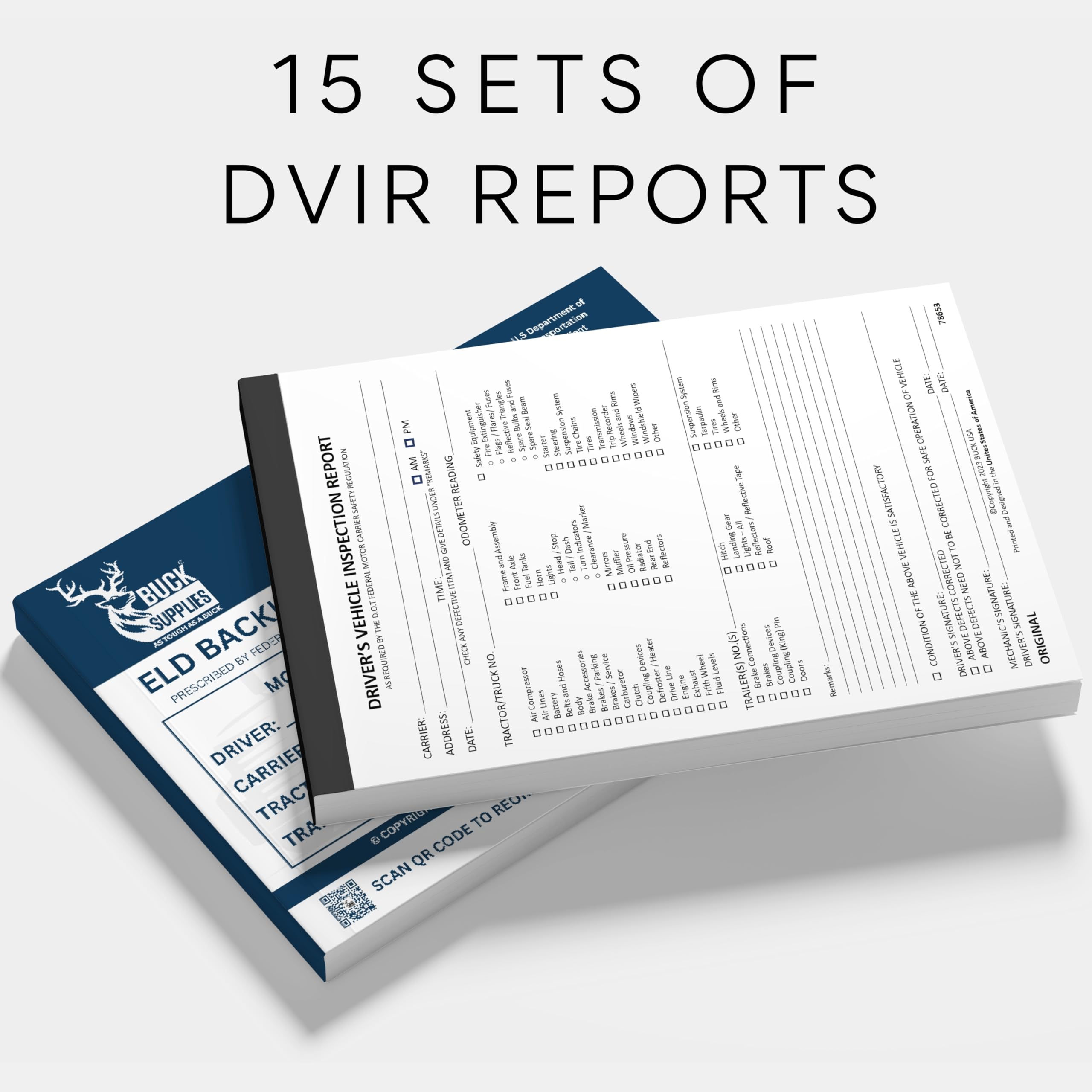 Snapklik.com : 50 Pack Buck ELD Backup Driver Log Book