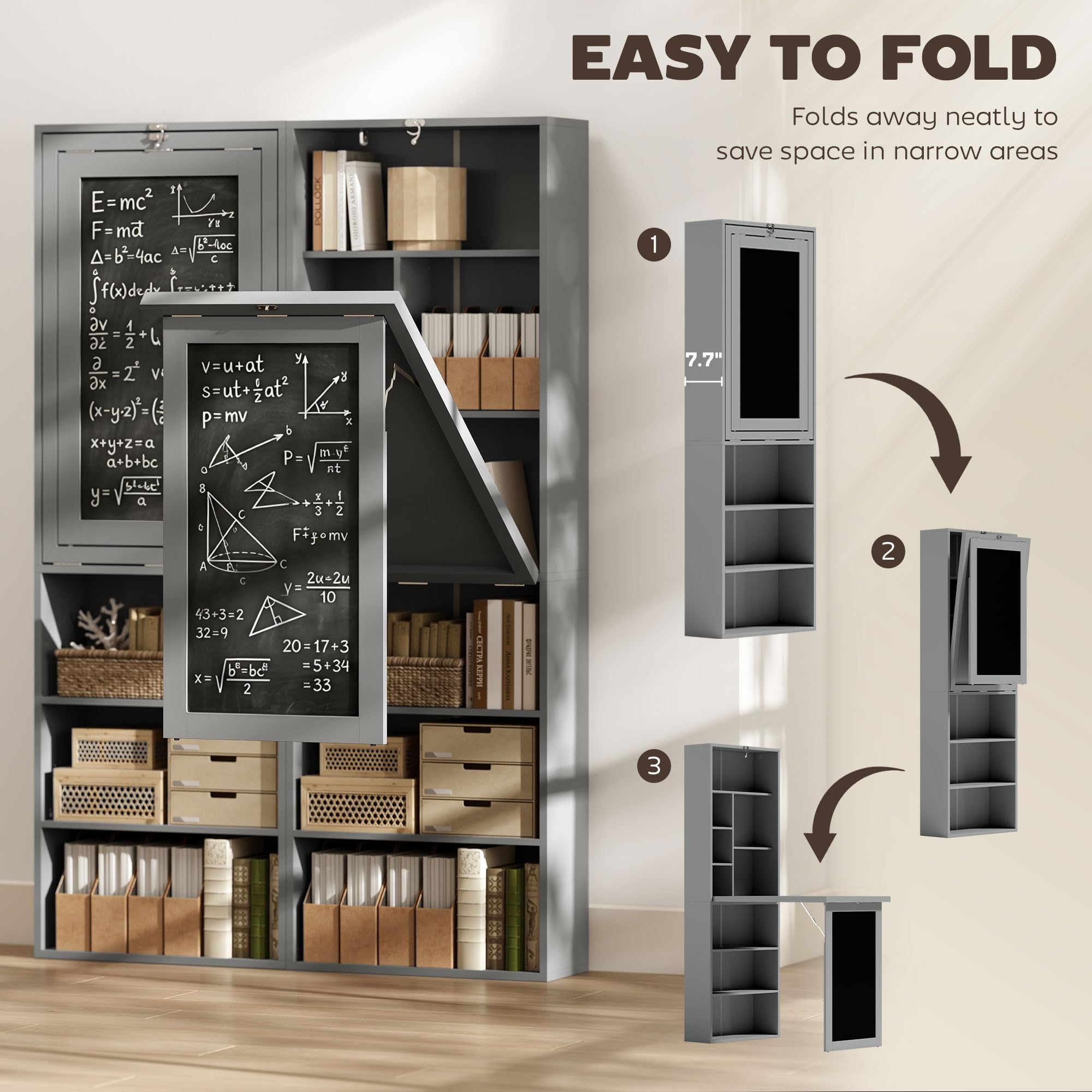 Snapklik.com : HOMCOM Fold-Out Convertible Writing Table, Computer Desk