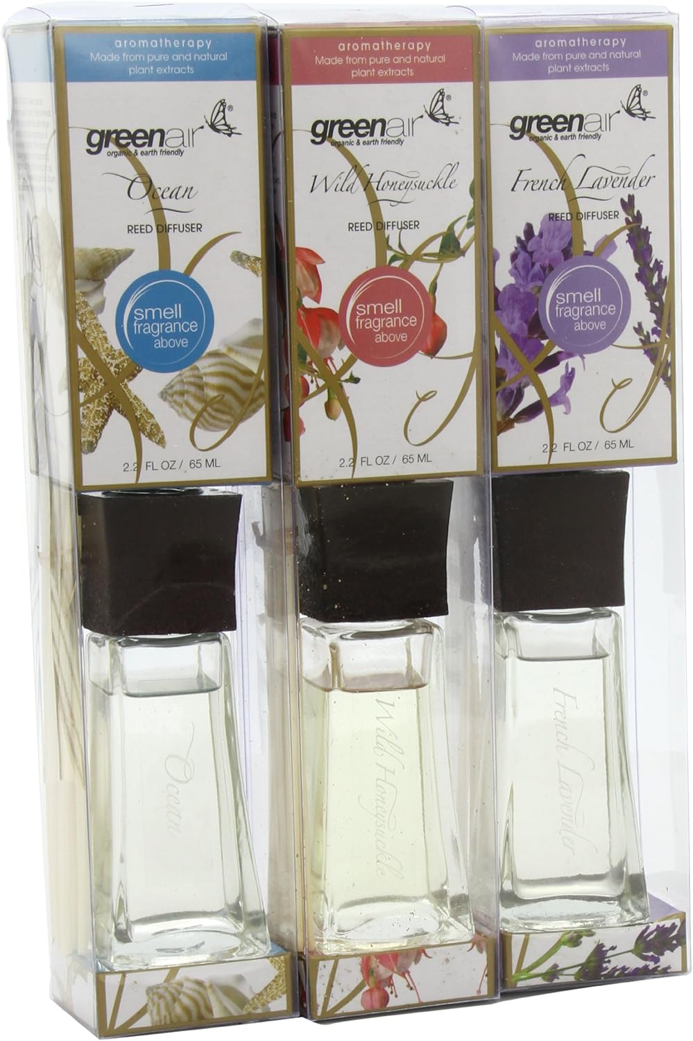 Amazon.com: Greenair All Natural Reed Diffuser Set of 3, Lavender ...