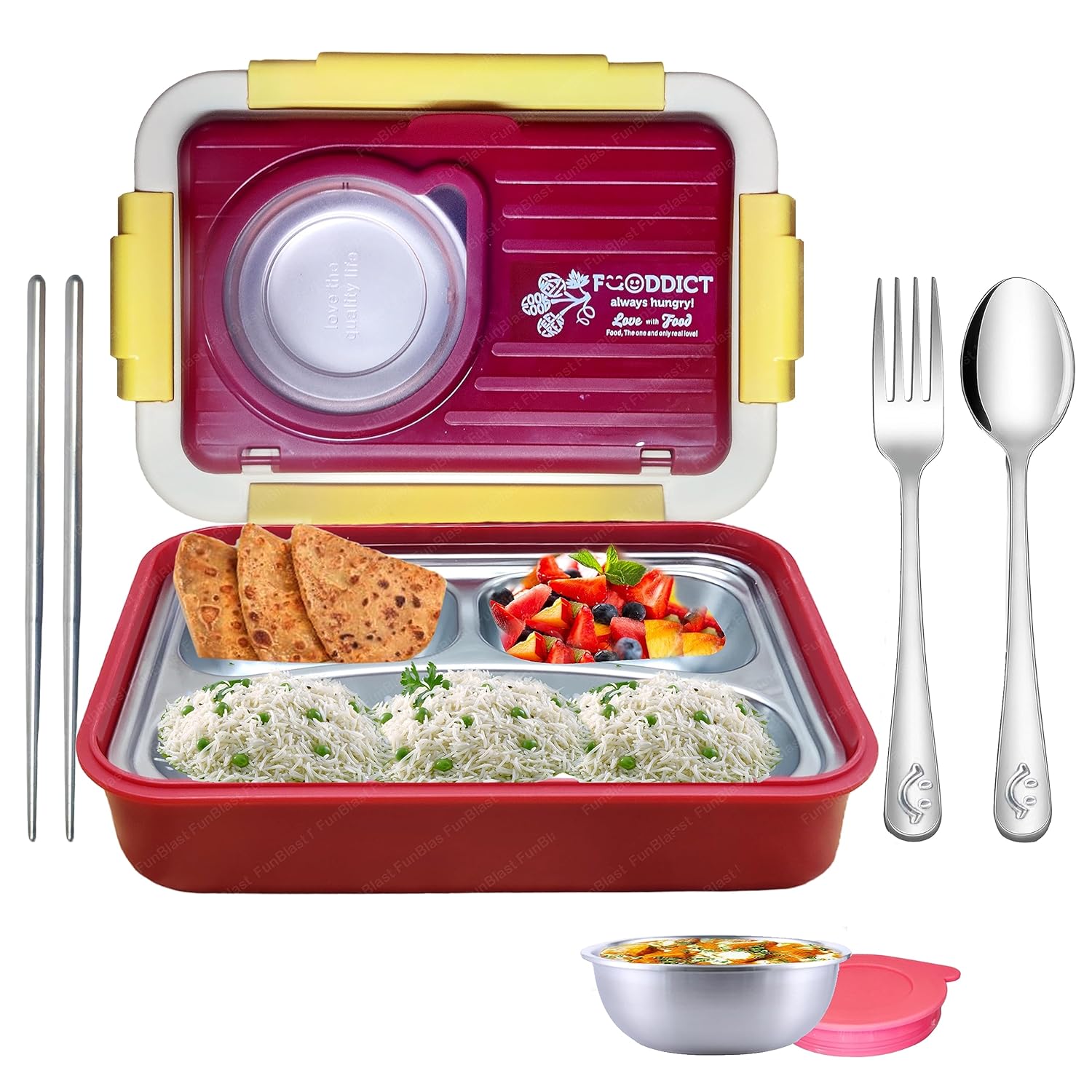 Buy FunBlast Lunch Box for Kids – Stainless Steel Lunch Box, 6 ...