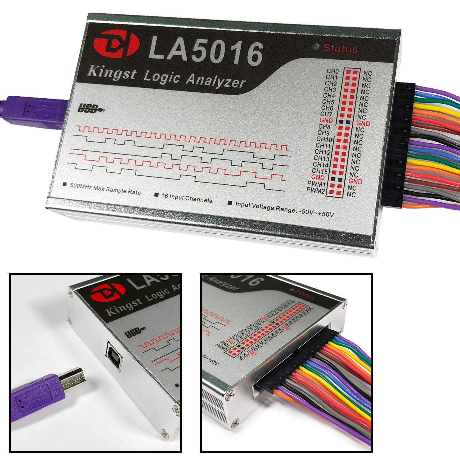 Snapklik.com : Innomaker LA5016 USB Logic Analyzer 16Channels 500M Max Sample Rate 10GB Samples ...