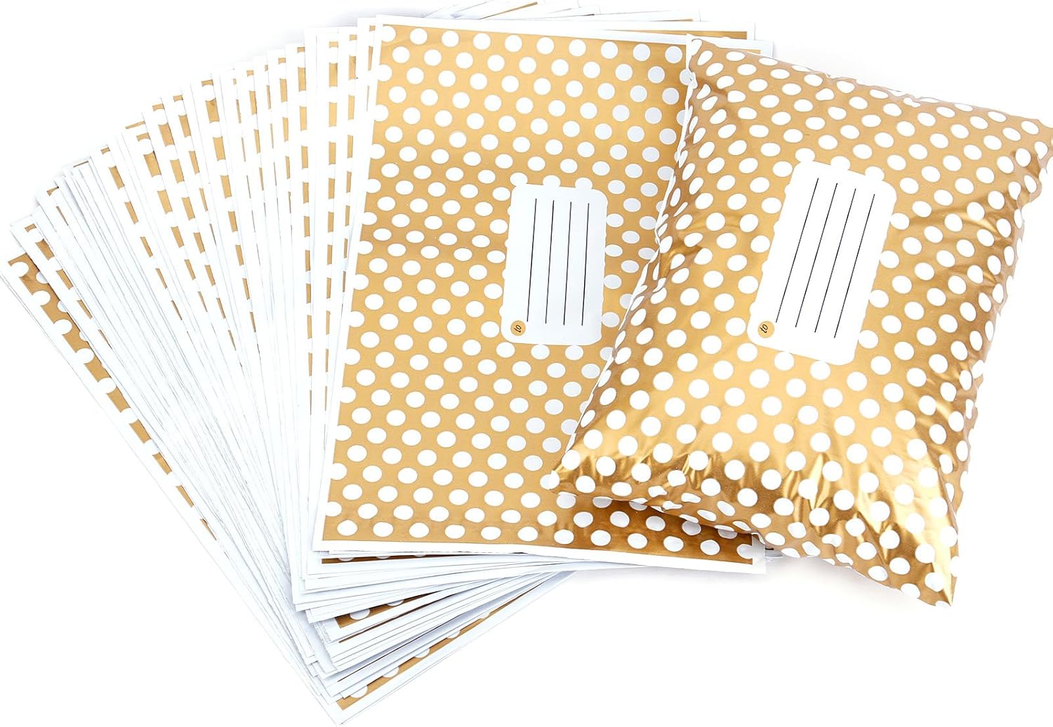 100Pcs Polka Dot Golden Mailing Bags,Self Seal Postal Bag for Packing ...