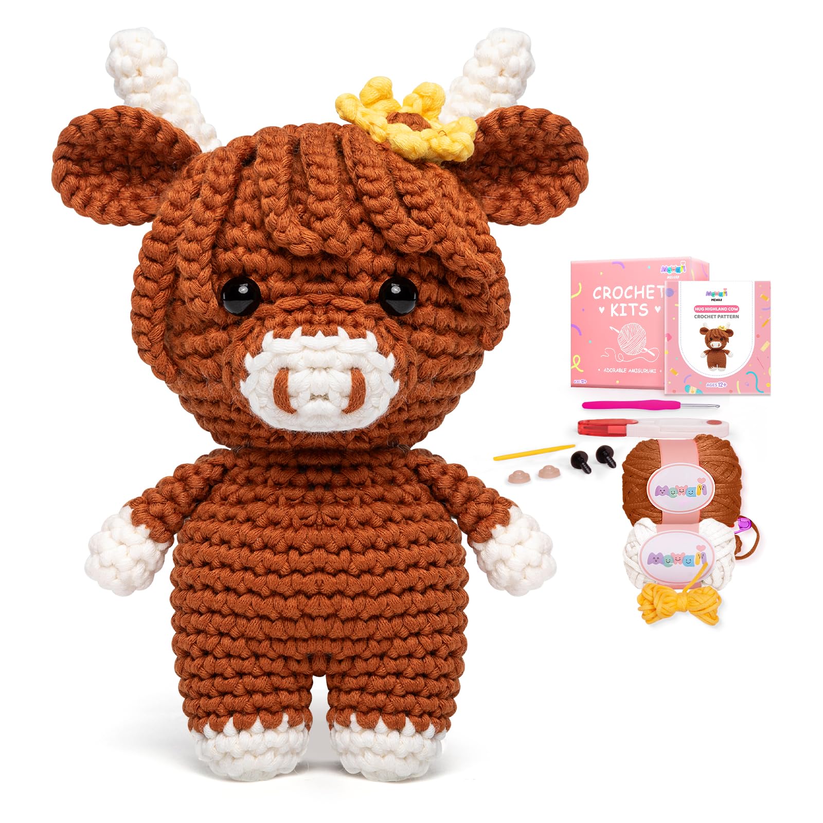 Amazon.com: Mewaii Crochet Kit for Beginners Level 3 with 40% Extra Pre ...