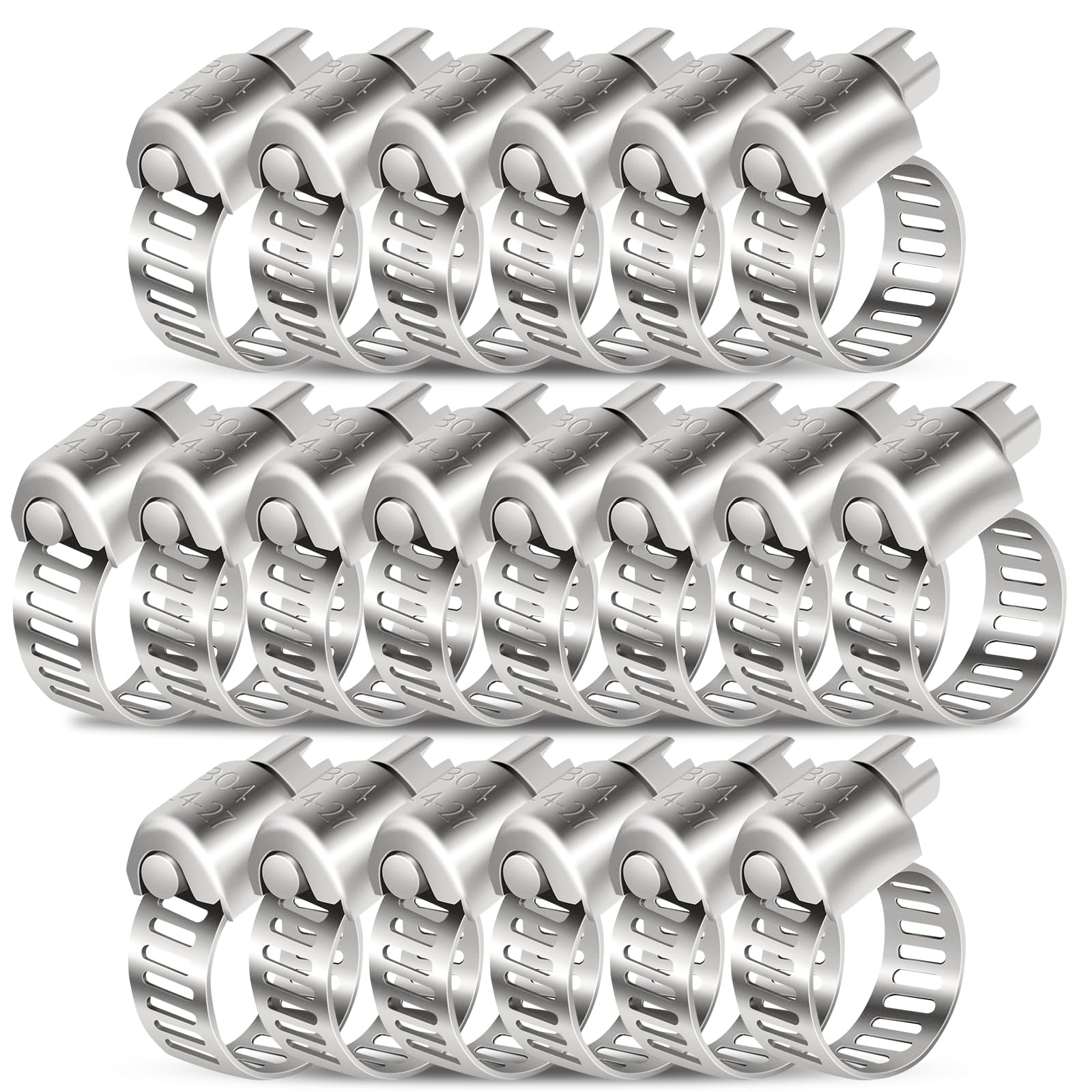 Snapklik.com : 20 Pack Hose Clamp 1 Inch Stainless Steel Hose Clamps ...