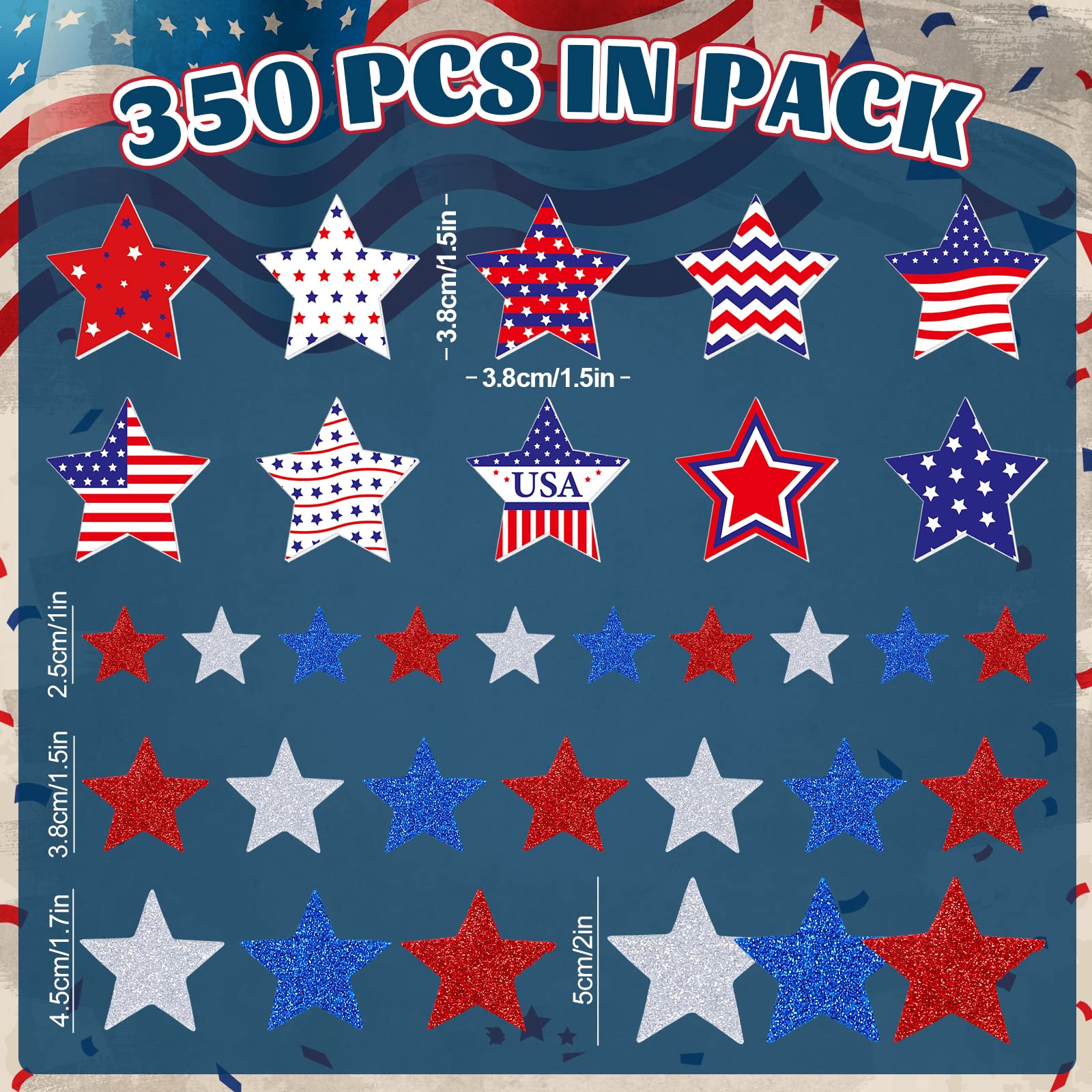 Patriotic Star Stickers