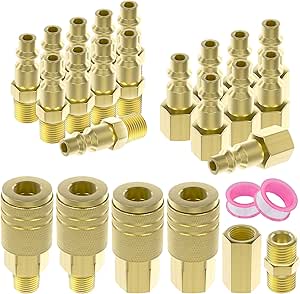 Ailbiuko 26 Pcs Air Coupler & Plug Kit,1/4" NPT Air Tool Fittings Set,Quick Connect Air Hose ...