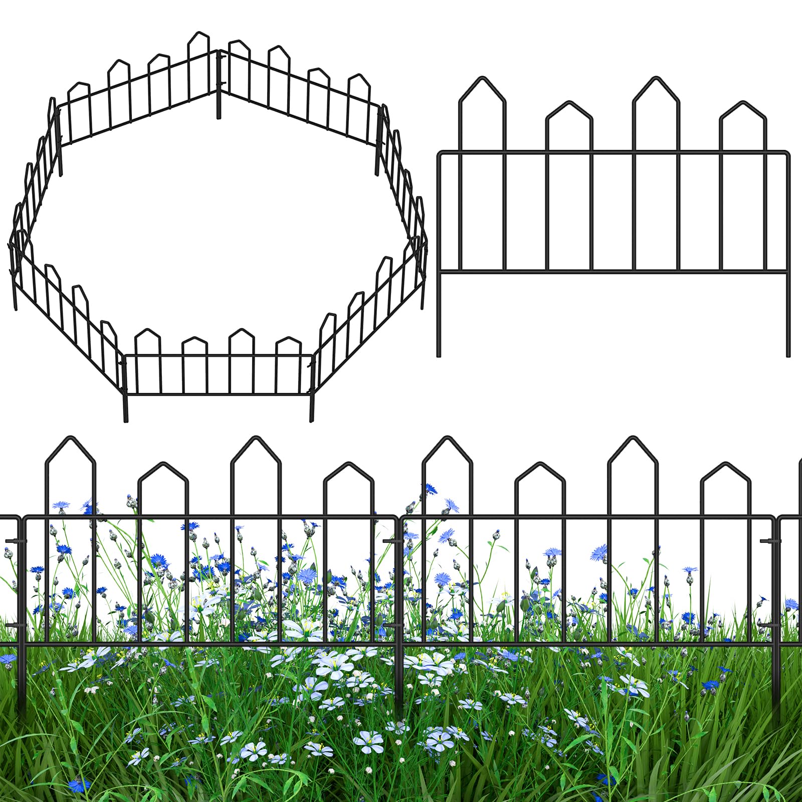 Snapklik.com : Garden Decorative Fence Metal Wire Fencing Border For ...