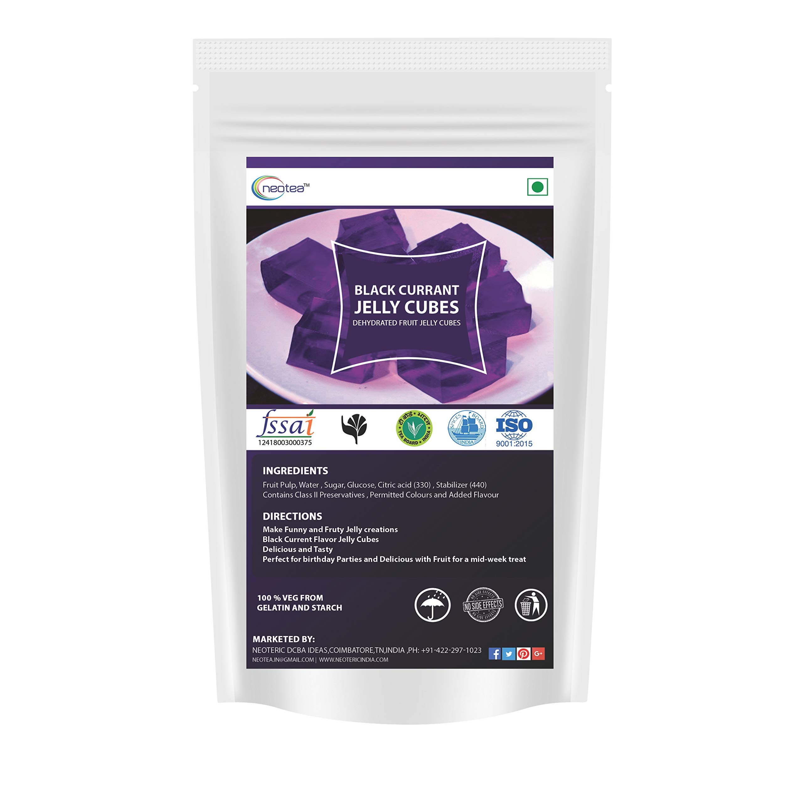 Neotea Dehydrated Fruit Jelly Cubes Black Currant Fruit Flavoured Jelly ...