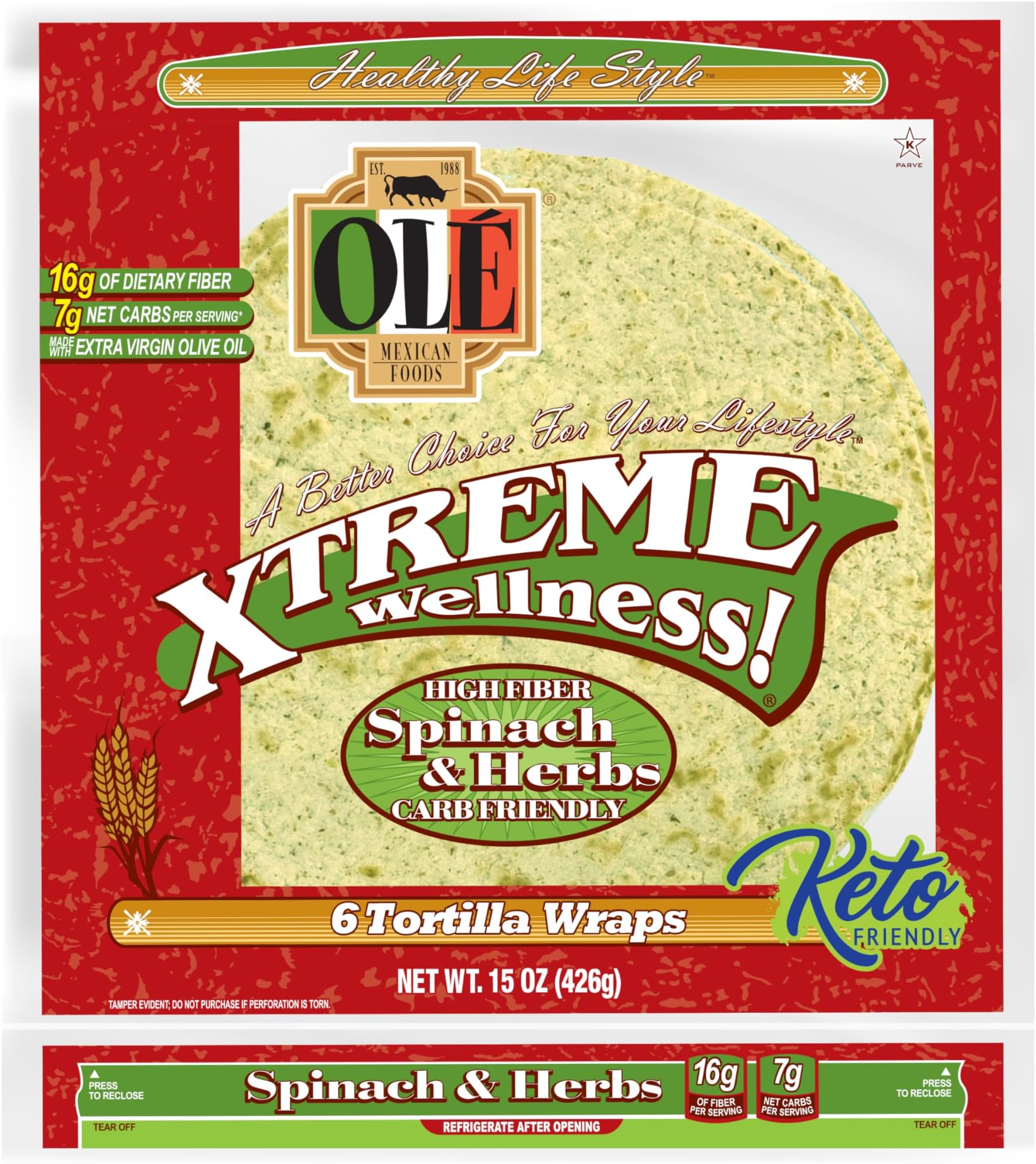 Amazon.com: Olé Xtreme Wellness® High Fiber | 8" Flour Tortillas |Carb ...