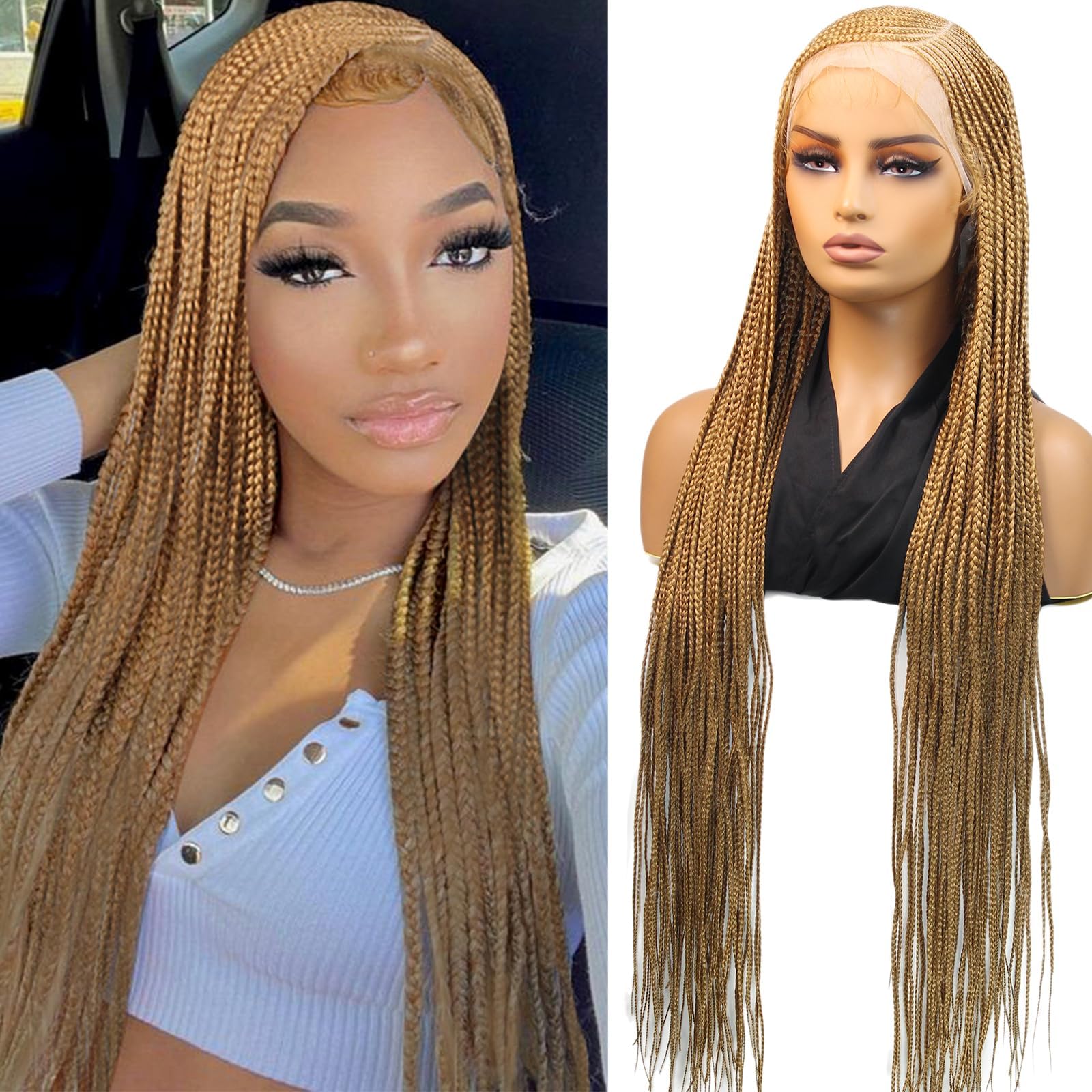 Amazon.com : Braided cornrow wig. Made on a full lace wig. Box braids ...