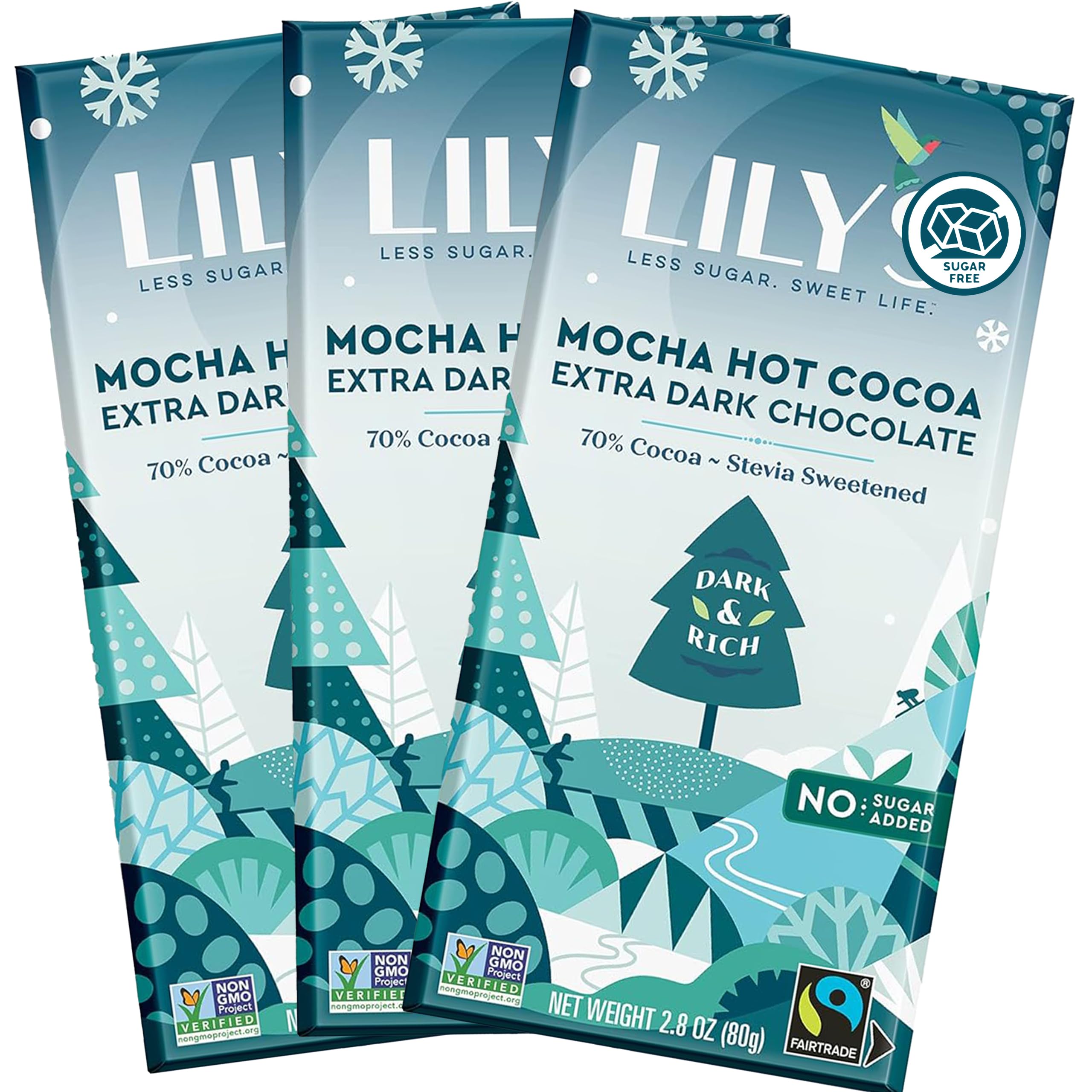 Amazon.com : Lily Sugar Free Chocolate Bars Candy, No Sugar Added, Pack ...