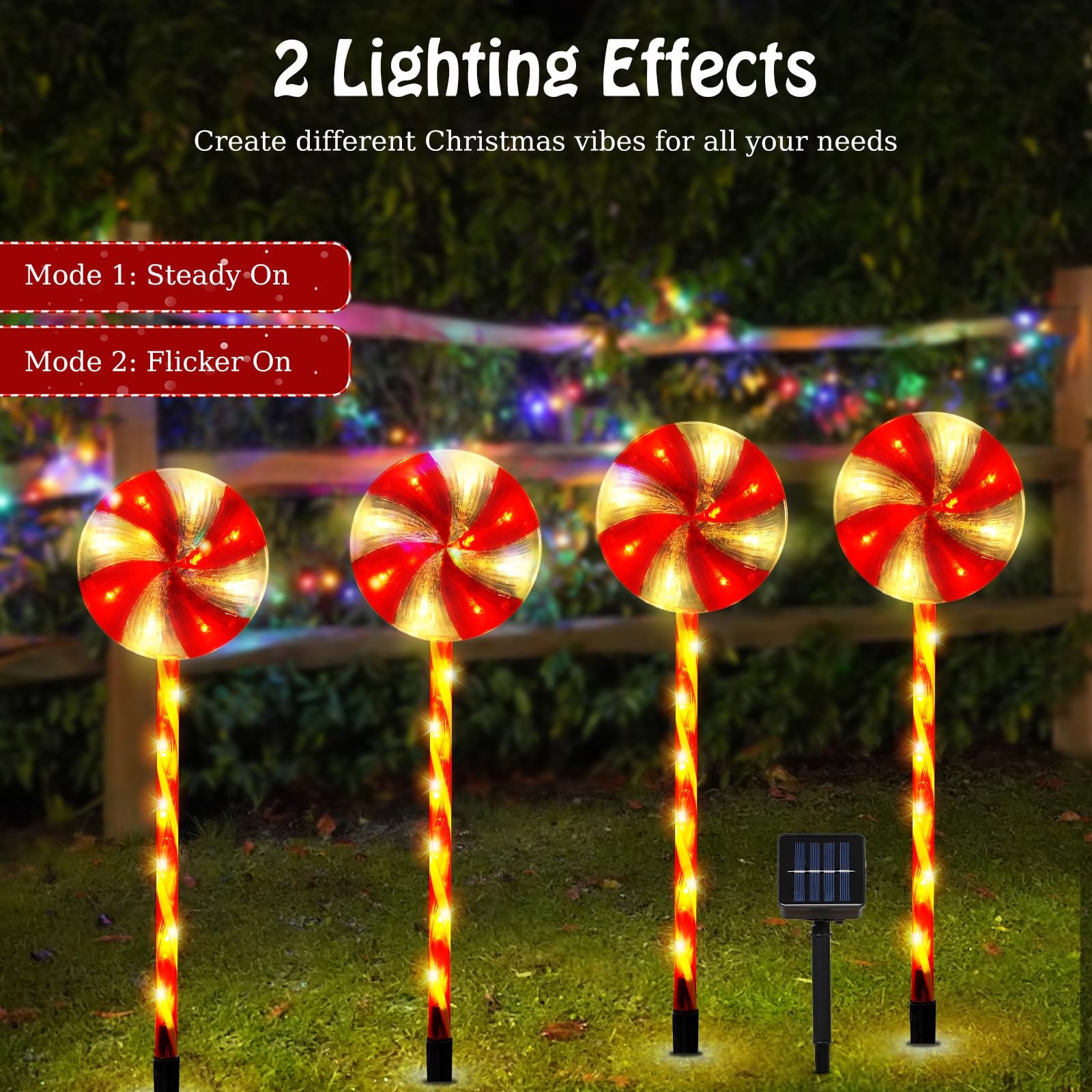 Lollipop Lighted Pathway Lights 4 Pcs Lollipop Christmas Pathway