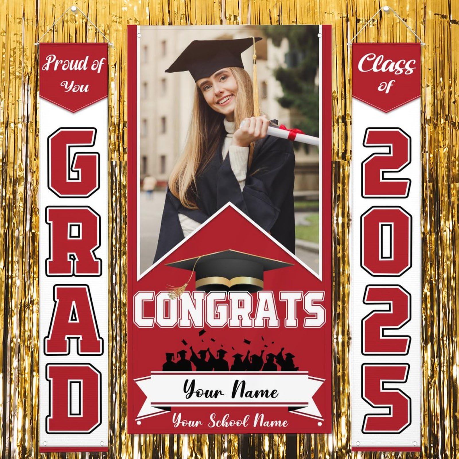 Class Of 2025 Porch Sign Class Of 2025 - Red Congrats Grad Porch Sign ...