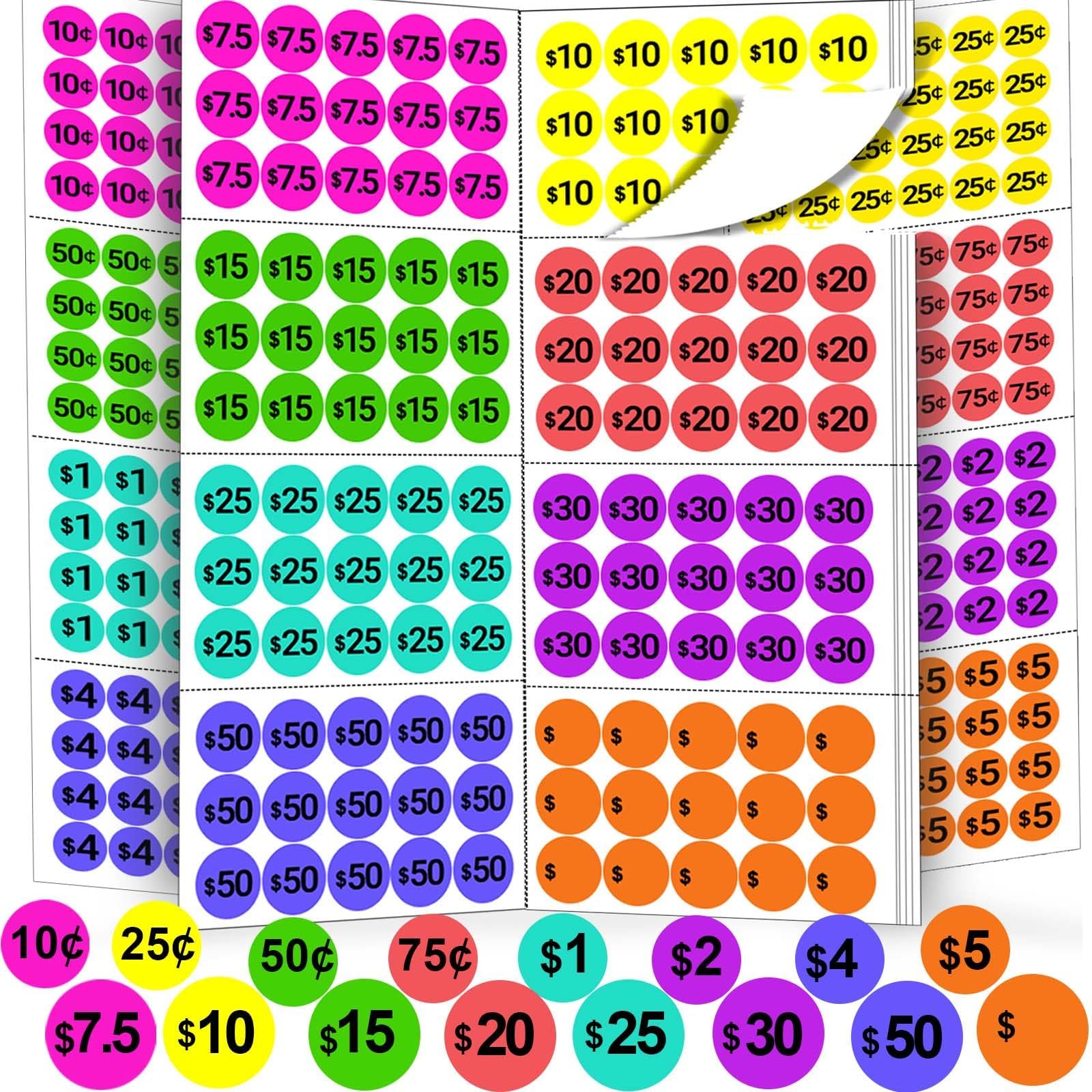 Amazon.com : KEYBOO 2 Size Garage Sale Stickers 1560 Count 16 Type ...