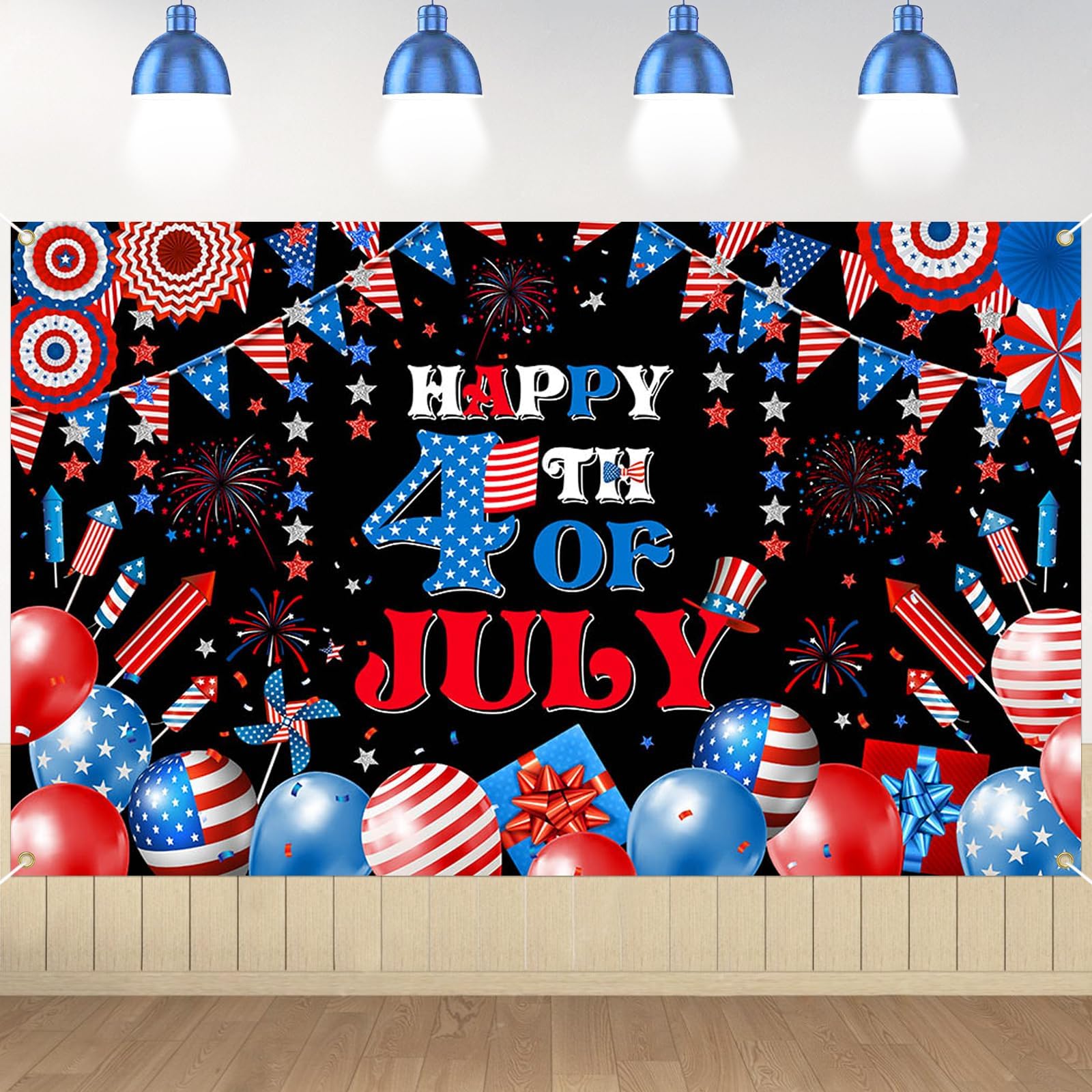 Amazon.com : Lecheme Happy 4th of July Backdrop Independence Day ...