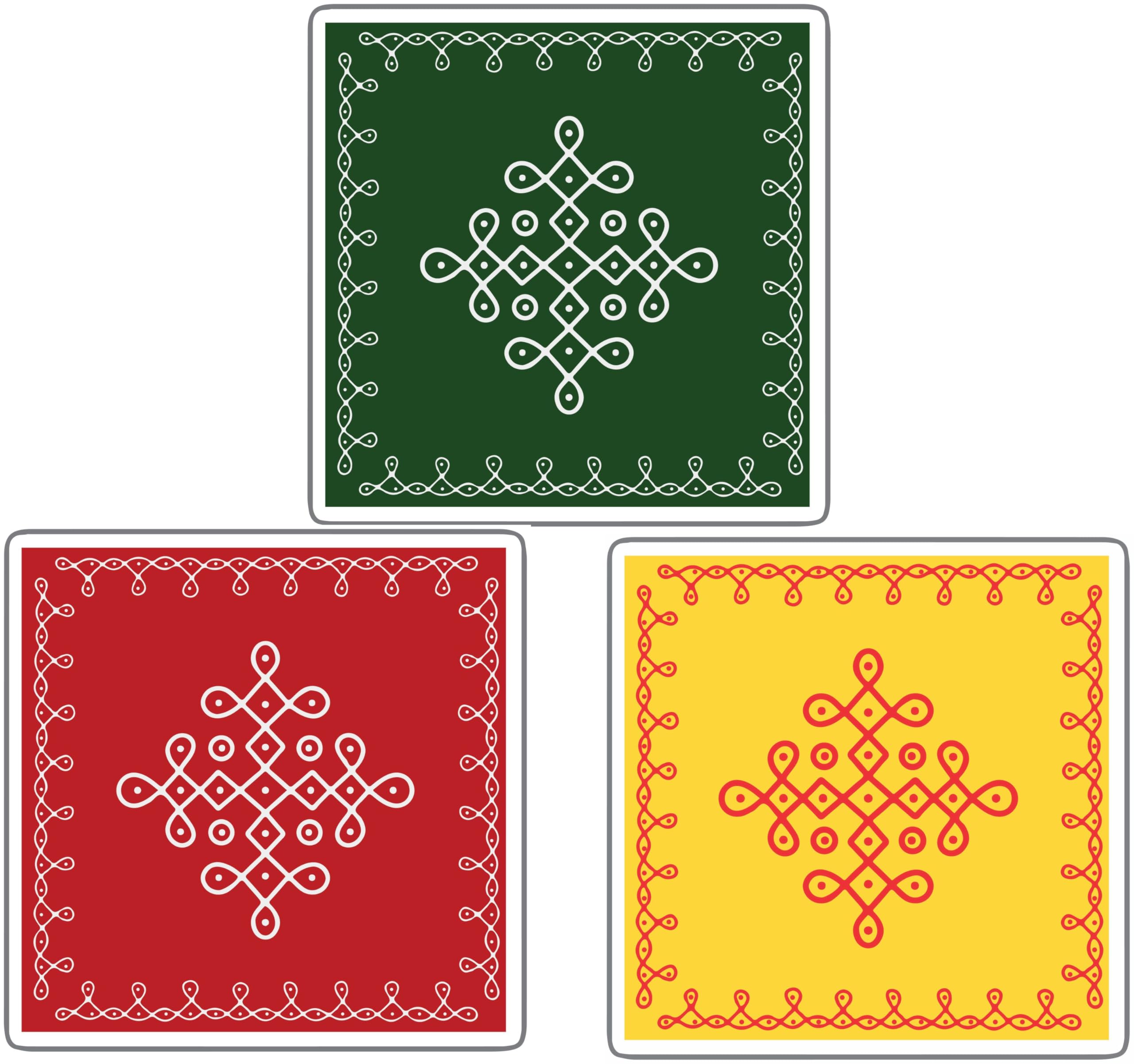 Buy WorldAngle Kolam Rangoli Border Stickers for Pooja Room | South ...