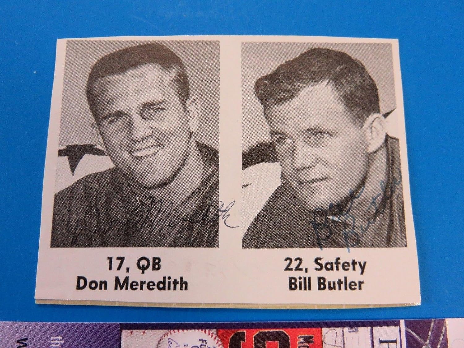 DON MEREDITH & BILL BUTLER SIGNED 2.75x3.5 MAGAZINE CUT ~ COLTS ...