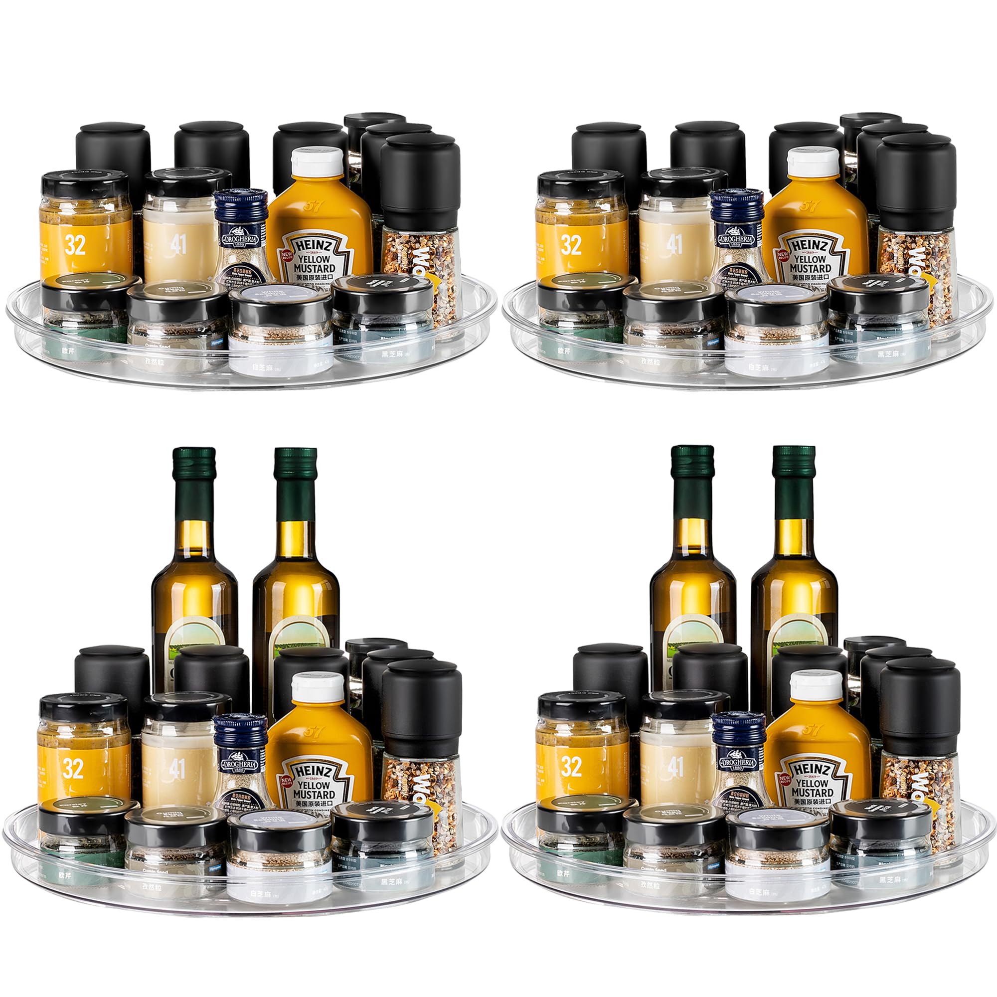Snapklik.com : Vacane 4 Pack Turntable Organizer Non-Skid, Large 13 ...