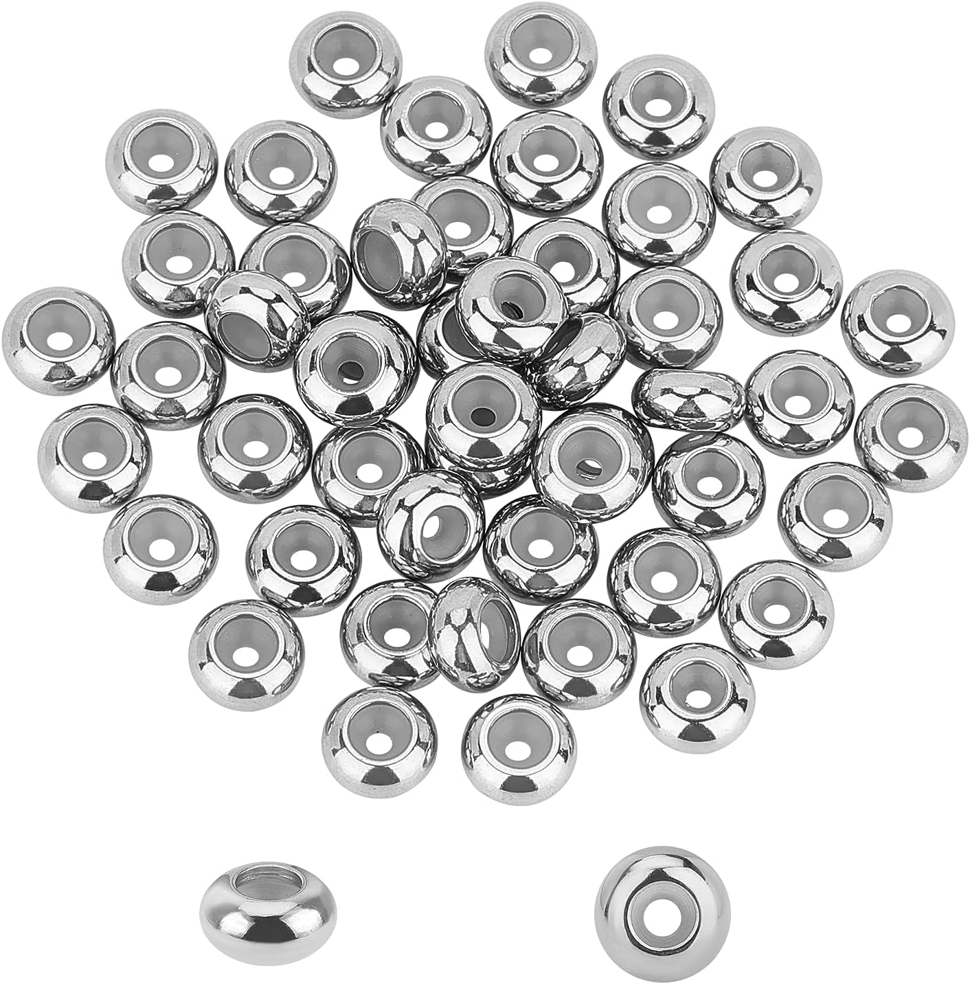 Amazon.com: UNICRAFTALE About 50pcs 7mm Stainless Steel Sliding Beads ...