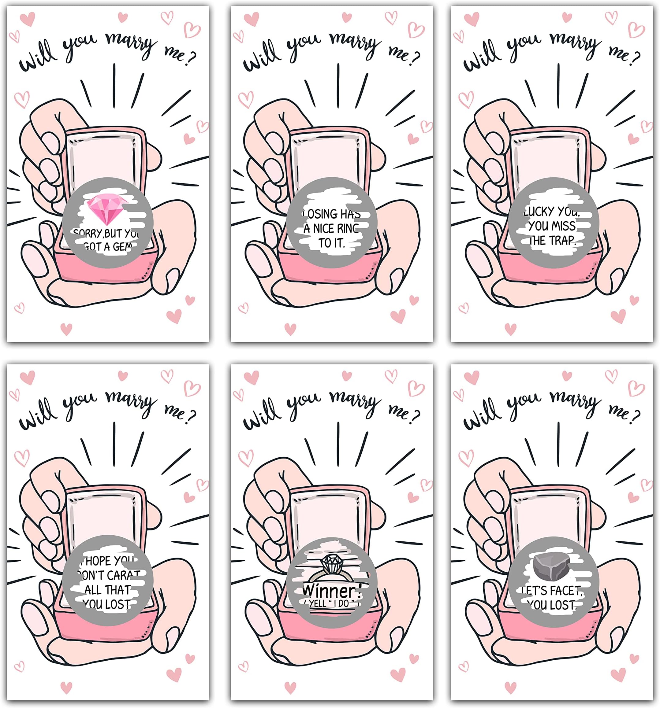 Amazon.com: Who Got The Wedding Ring Scratch Off Game Cards, Bridal ...