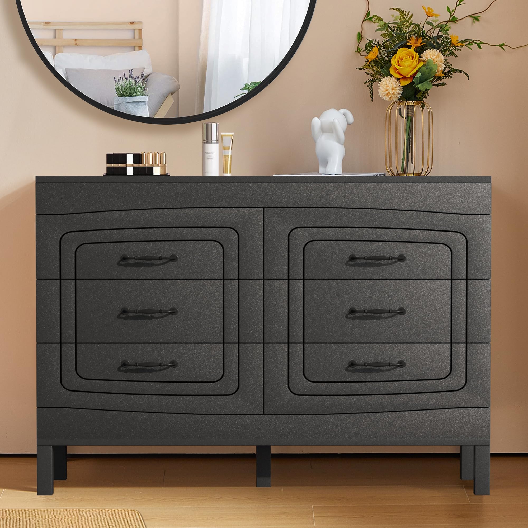 Amazon.com: Jarbalai Dresser for Bedroom, White Modern Double Dresser 6 ...