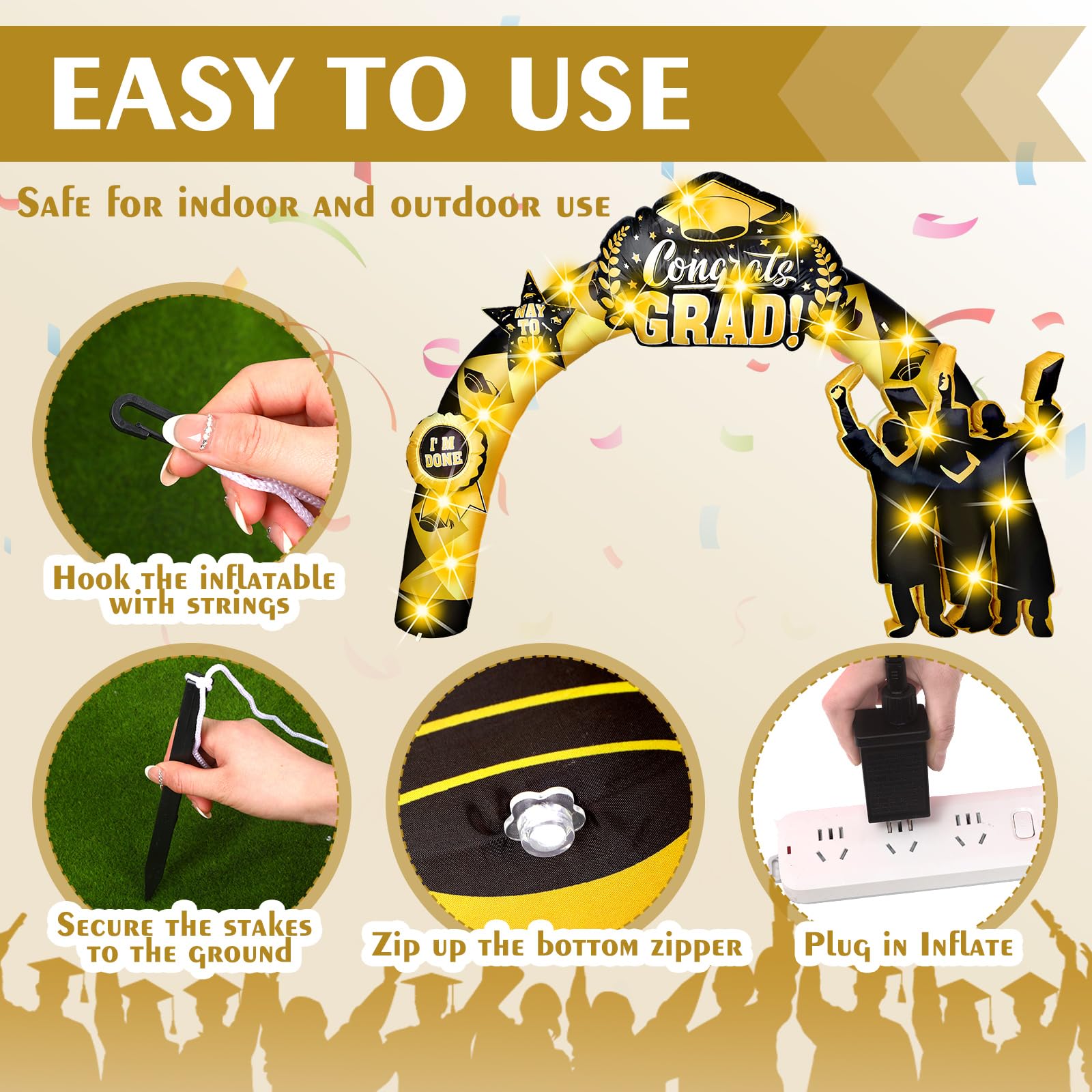 5.25 ft Fall Halloween Inflatables Day of The Dead Outdoor Decorations ...