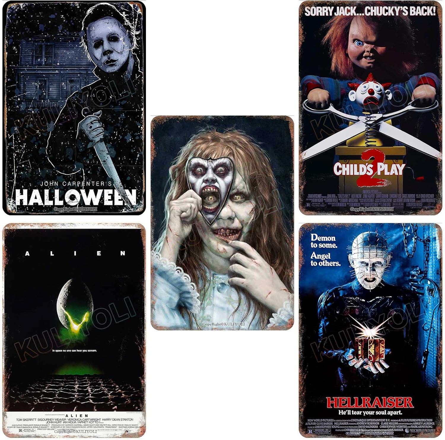 Amazon.com: Classic Horror Movie Metal sign Retro Thriller Film Metal ...