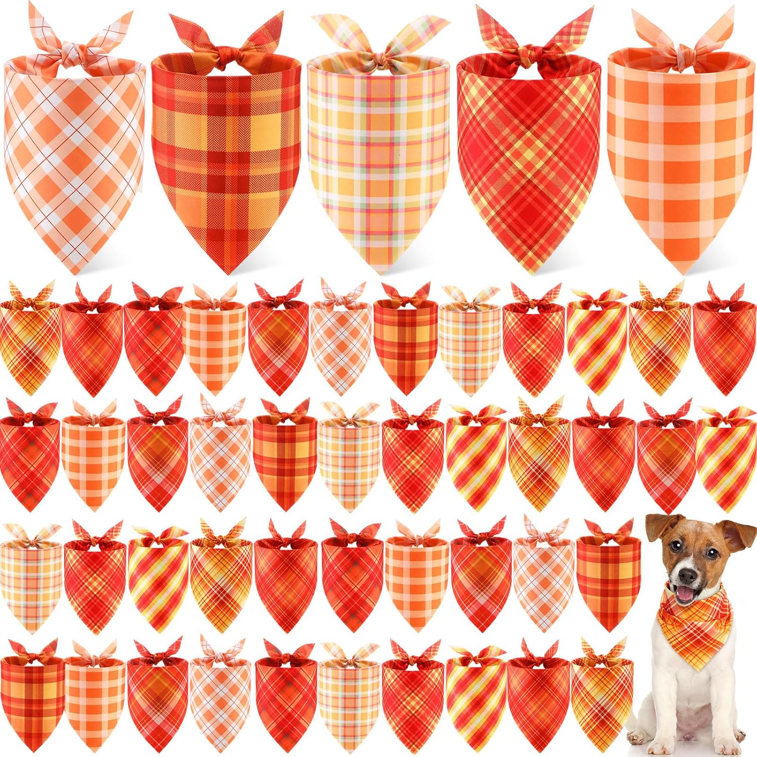 Amazon.com : Weewooday 50 Pcs Fall Dog Bandanas Bulk for Dogs Soft Bibs Adjustable Triangle pet ...