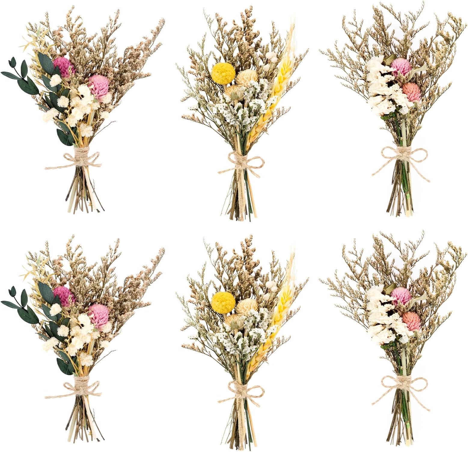 Petit Bouquet Fleurs Séchées, 6 Bouquets Mini Fleurs Séchées, Petit ...