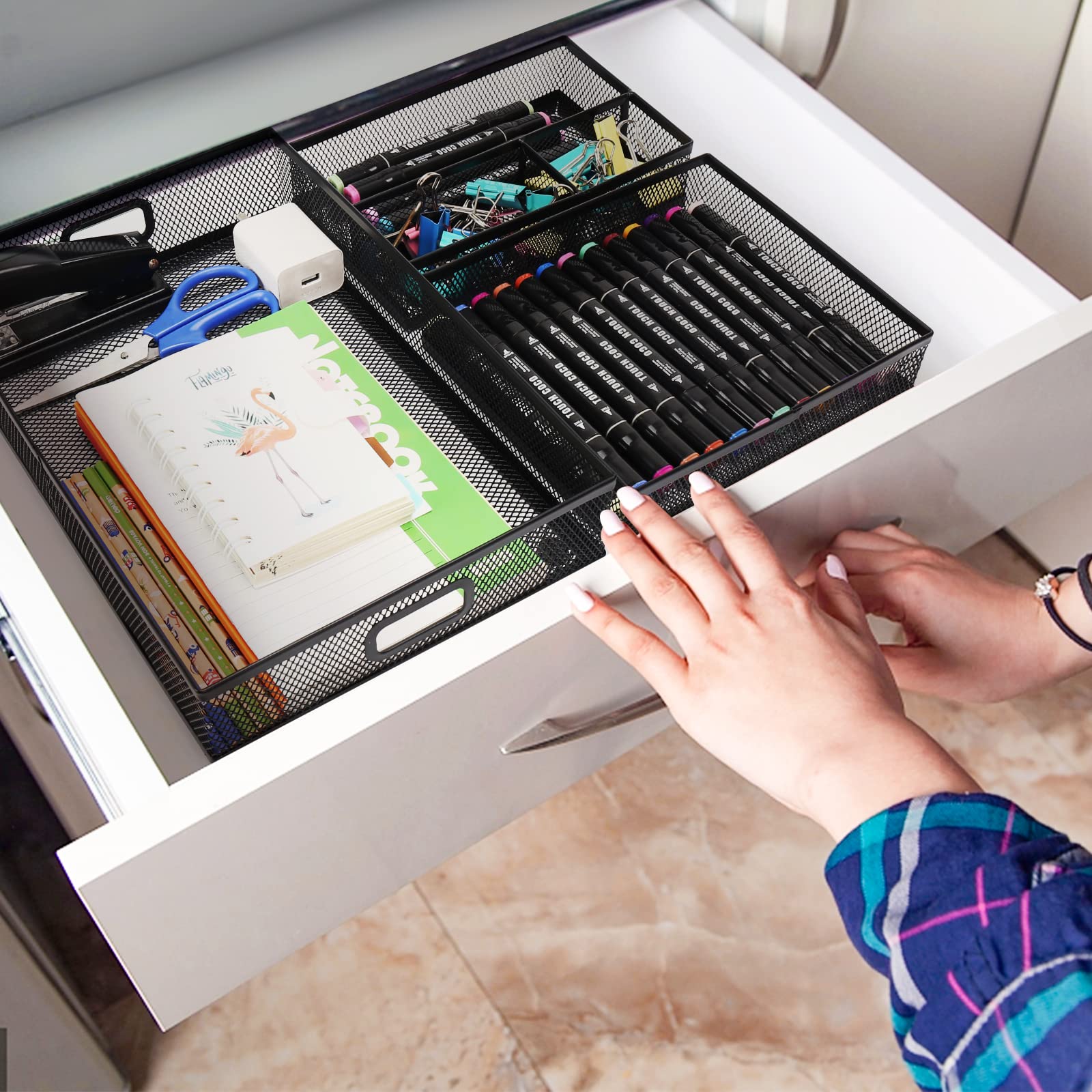 OUTFANDIA Office Drawer Organizer 3 Pack, Office Supplies Desk Drawer ...