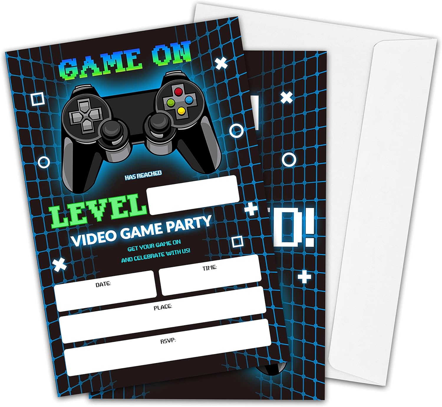 Amazon.com: Video Game Birthday Party Invitations for Boys or Girls ...