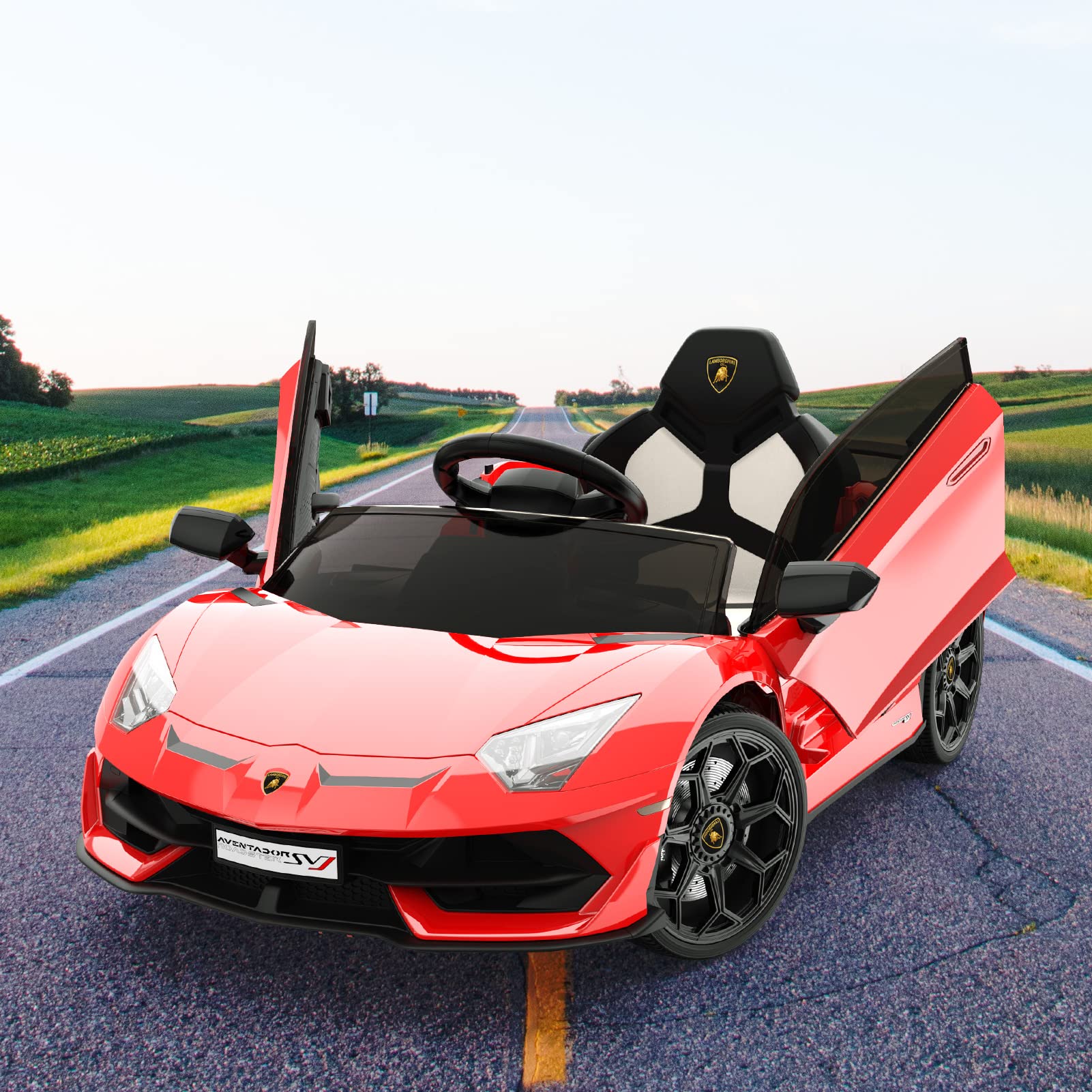 Hetoy Ride on Car for Kids 12V Licensed Lamborghini Electric Vehicles ...