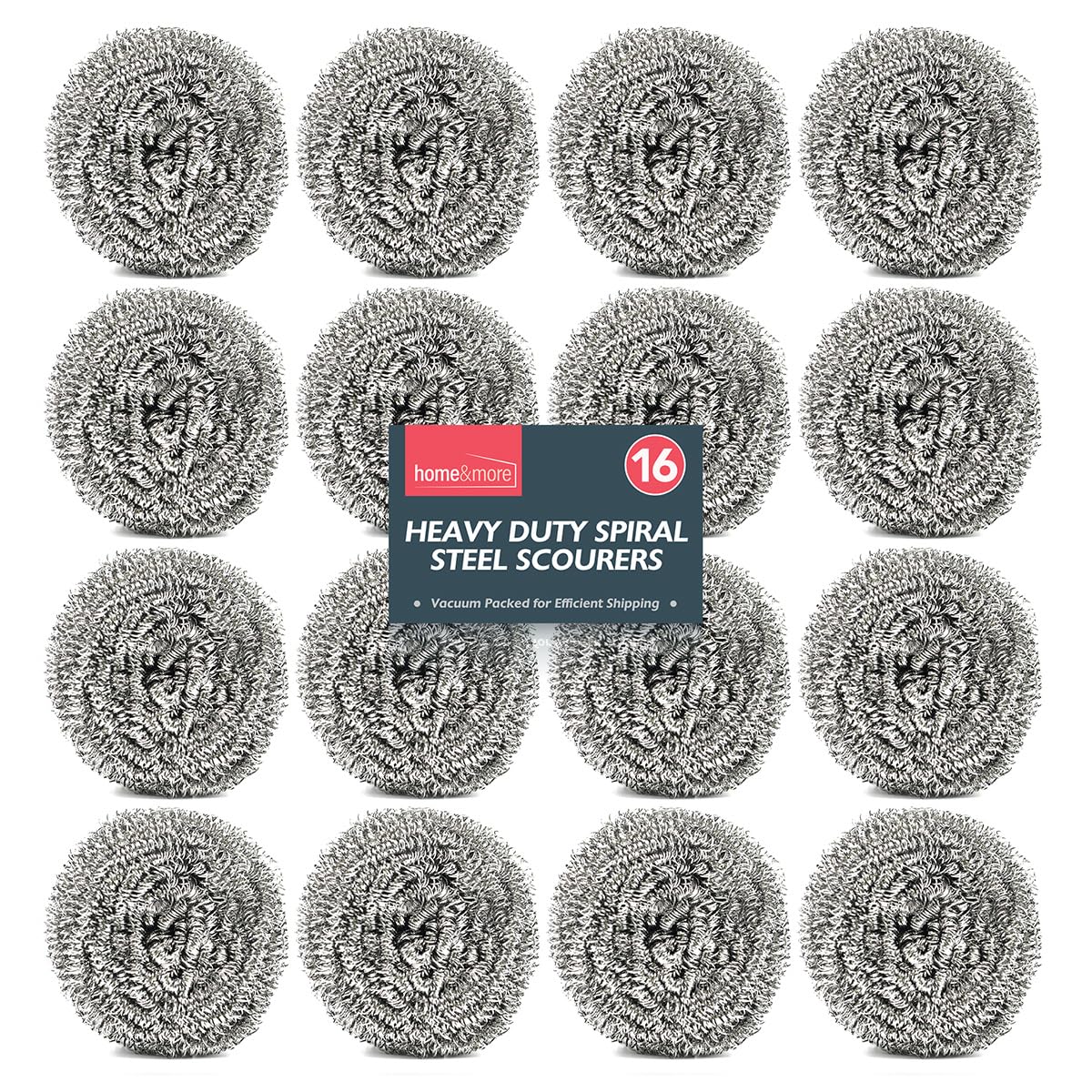 16pk Stainless Steel Scourer | Metal Scourer for Heavy Duty Cleaning ...
