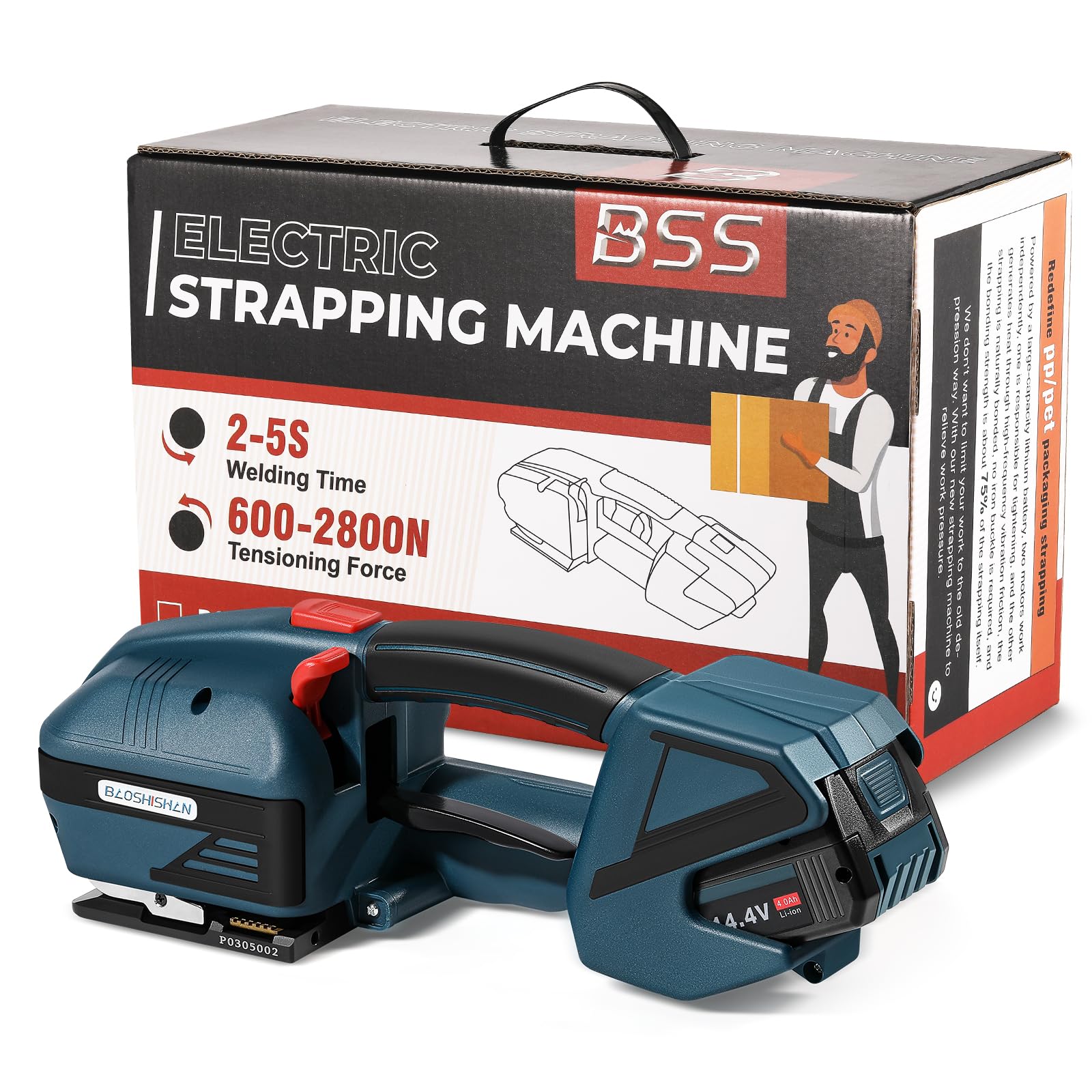 Amazon.com: BAOSHISHAN Electric Strapping Machine 4000mah Battery 400N ...