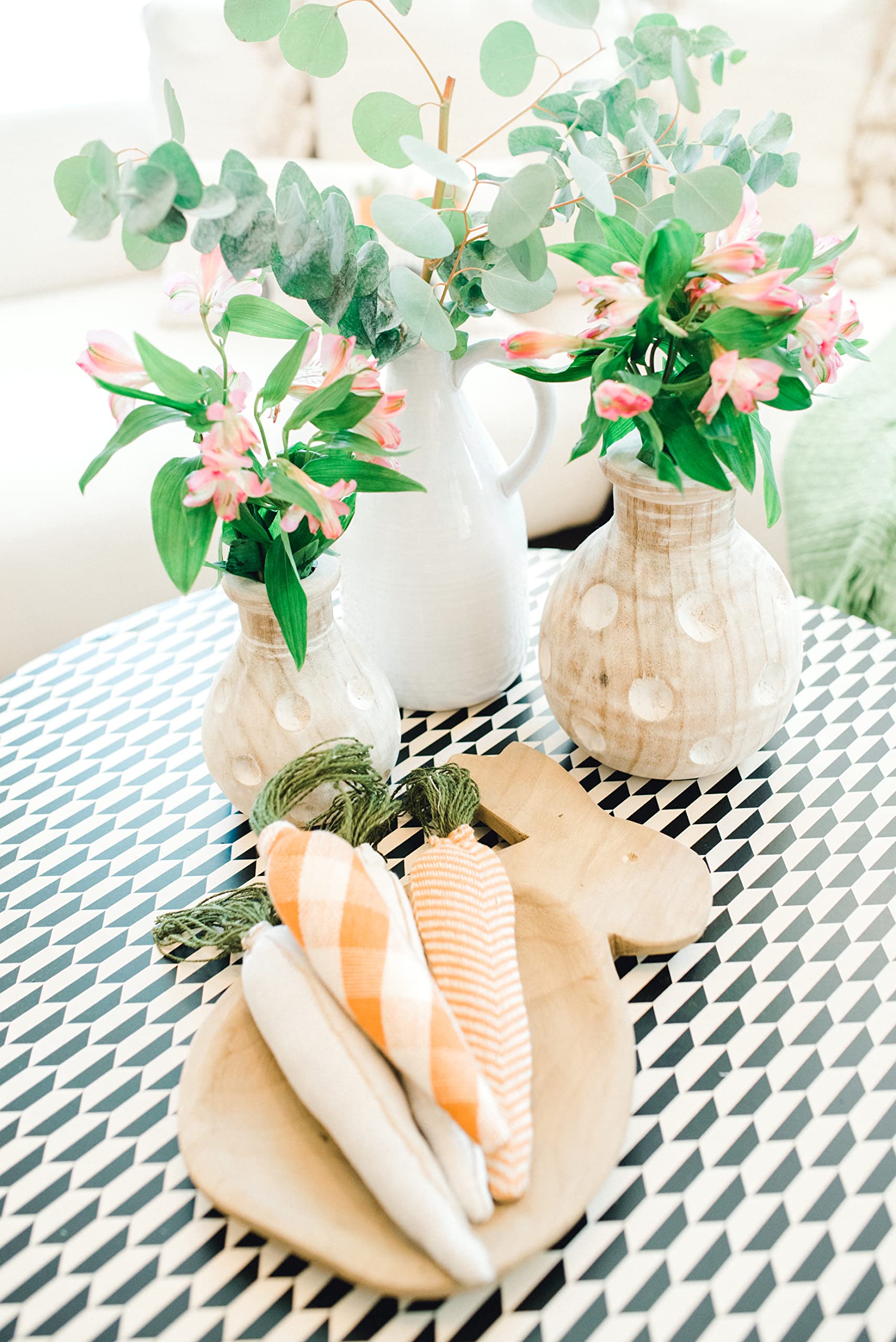 Mud Pie Paulownia Dotted Vase, Large, 9" x 7.65"Dia