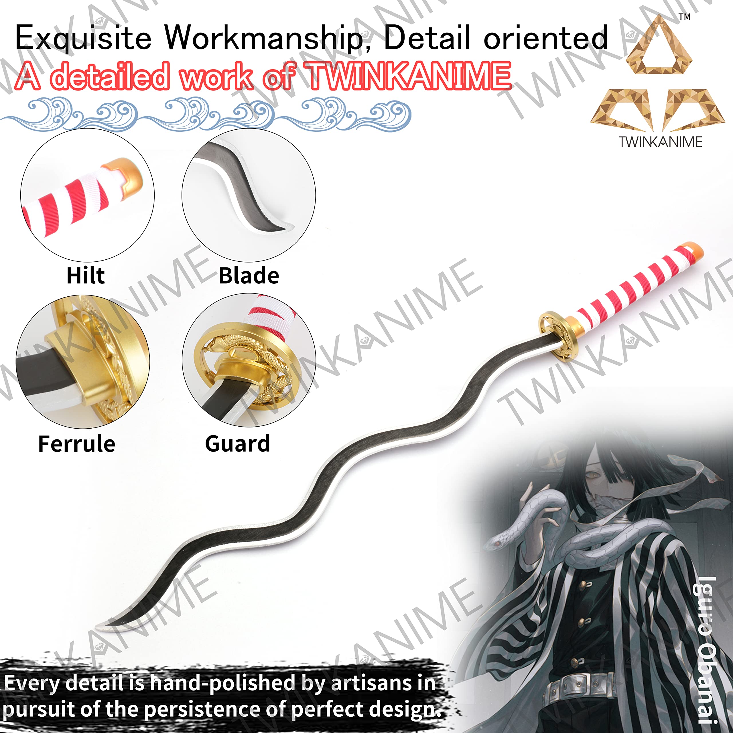 Demon Slayer Cosplay Samurai Sword, Anime Swords, Handmade Katana ...