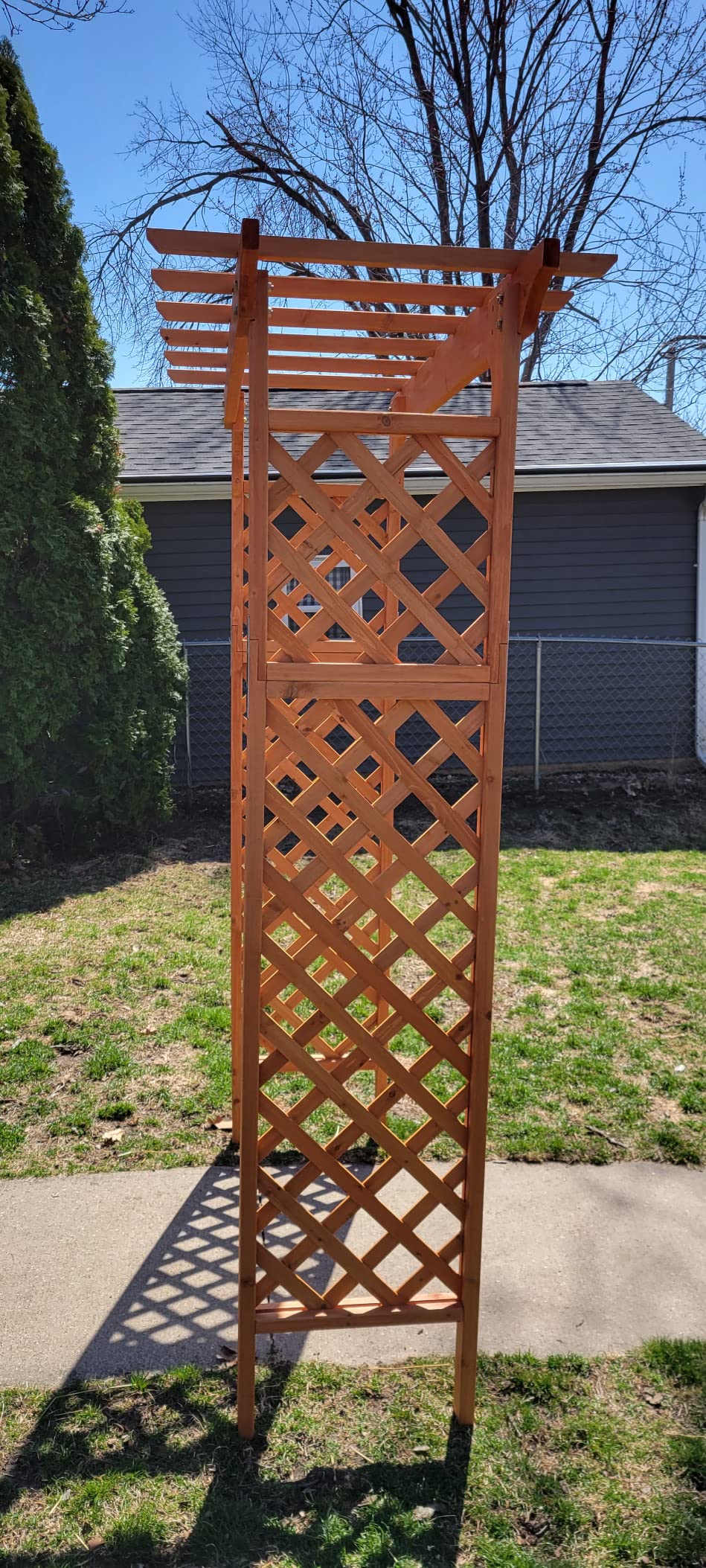 $27/mo - Finance Tangkula 88-Inch Wooden Garden Arbor with Trellis ...