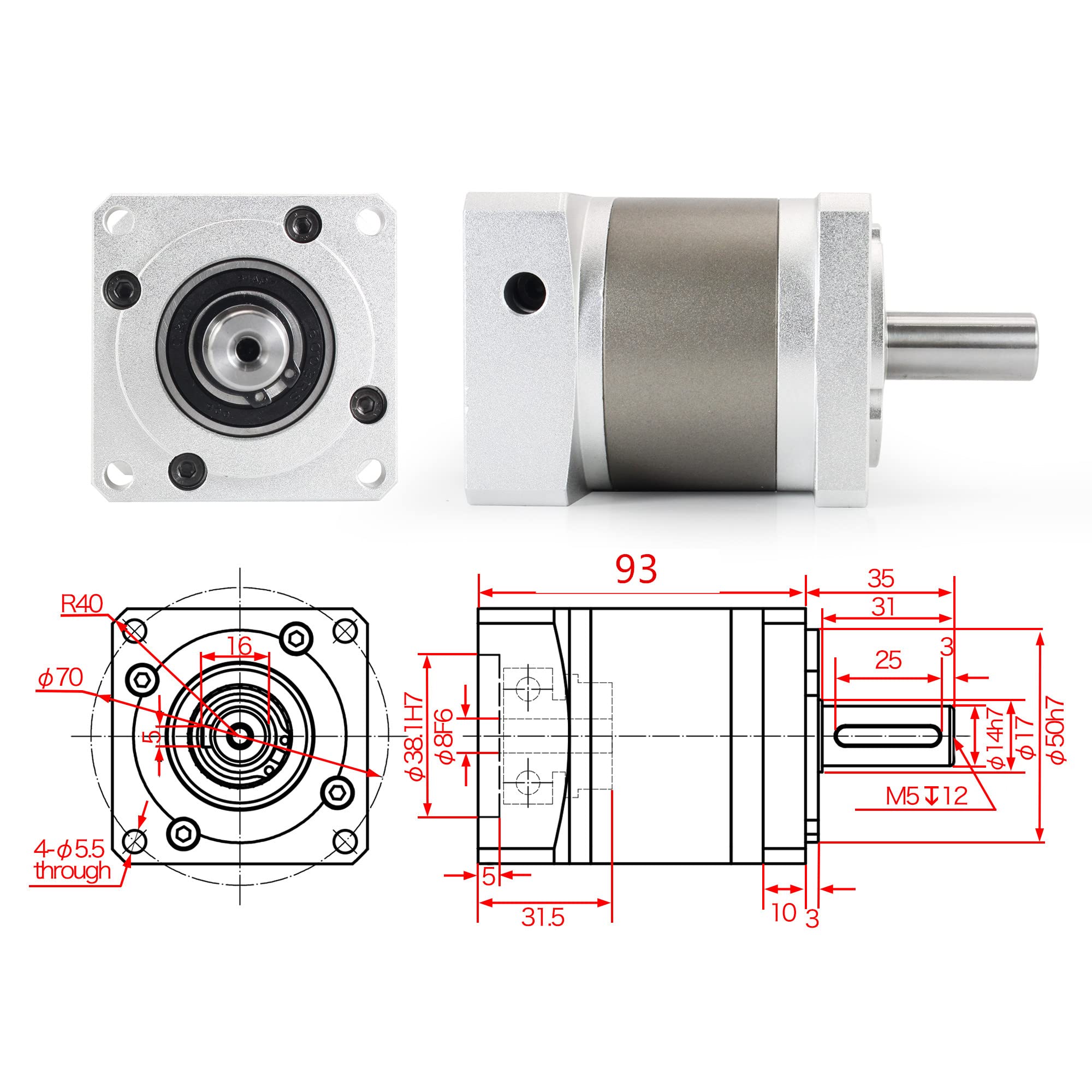 Snapklik.com : CNCTOPBAOS Nema23 Stepper Motor Planetary Gearbox Speed ...