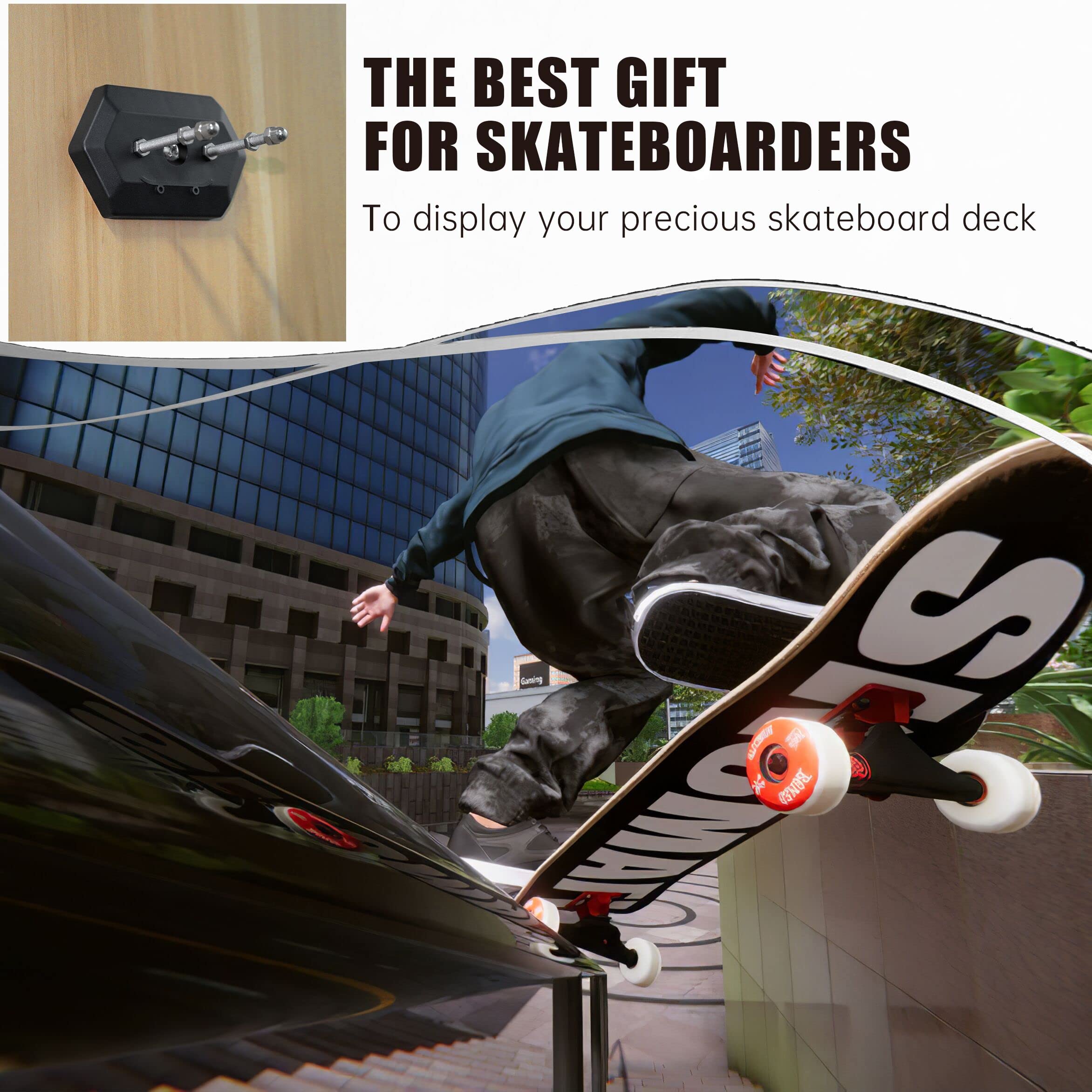 Snapklik.com : Hikeen 4 Pack Skateboard Wall Mount Hanger For Deck ...