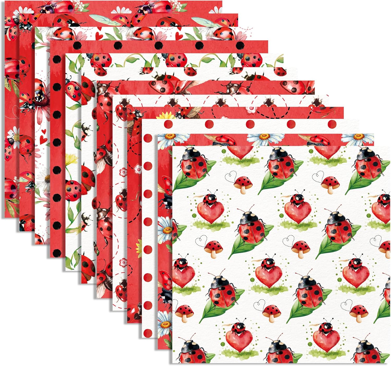 Amazon.com : 24 Sheets Ladybug Scrapbook Paper Ladybug Pattern Paper ...