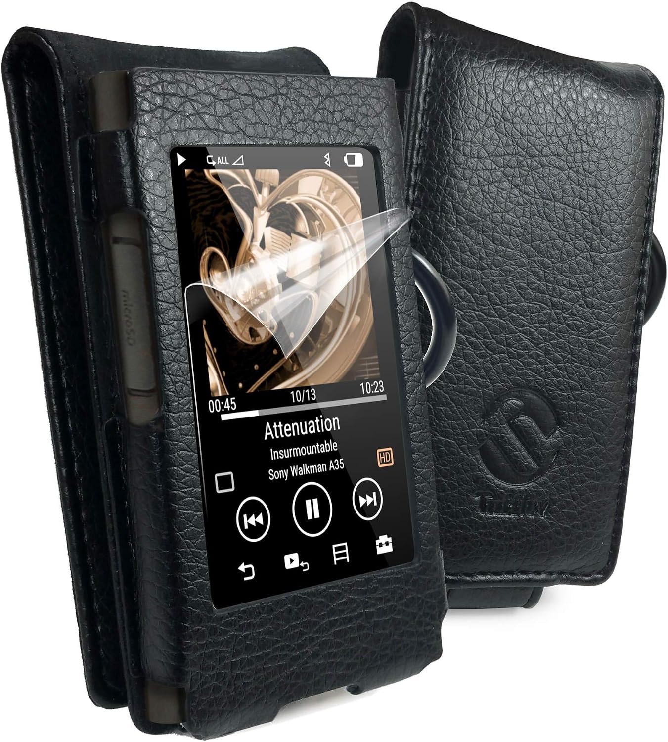 Amazon.com: TUFF LUV Faux Leather Case Cover for Sony Walkman NW-A35 ...