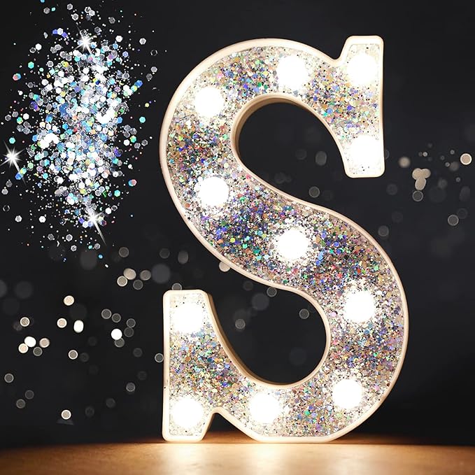 Amazon.com: Pooqla Light Up Letters, LED Marquee Letters for Silver ...