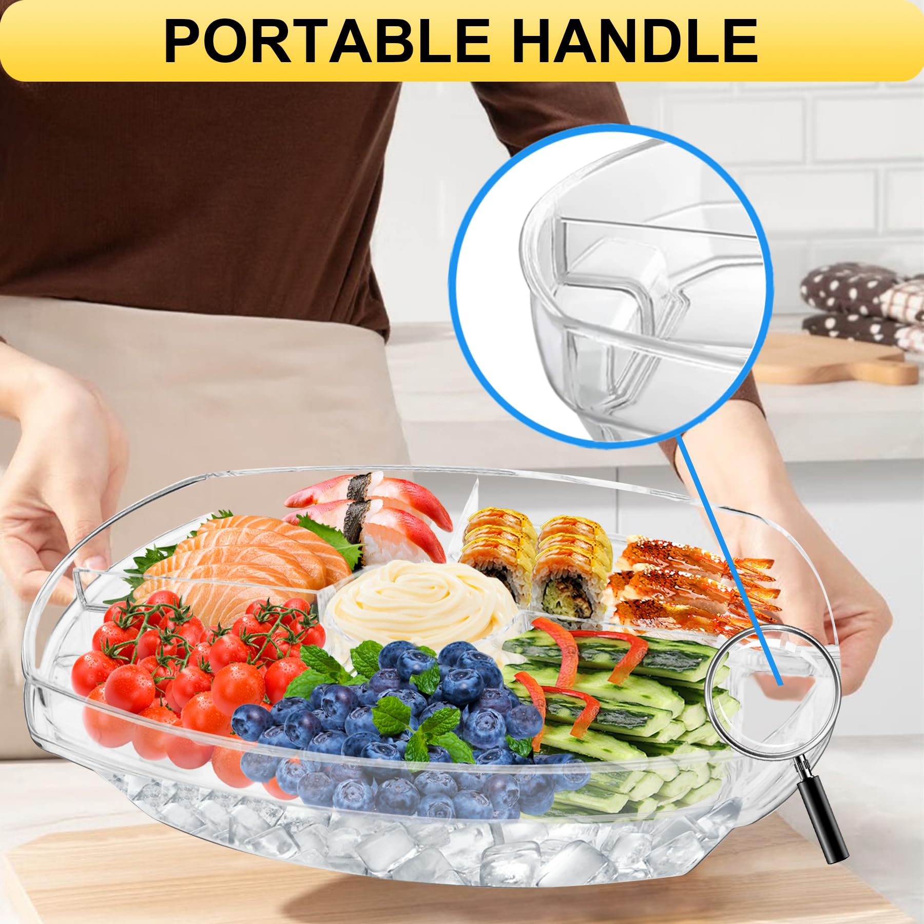 Snapklik.com : Premium Chilled Serving Tray For Parties - 15 Inch Ice ...