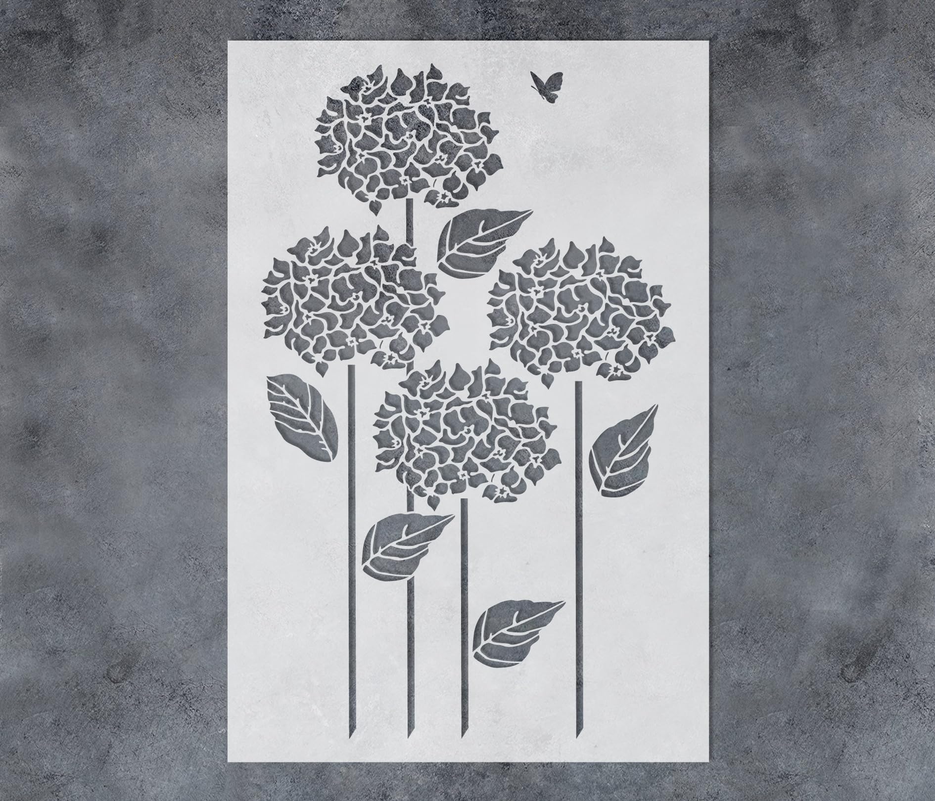 Amazon.com: GSS Designs Hydrangea Stencils Floral Wall Stencil for Painting on Wall Yard Garden ...