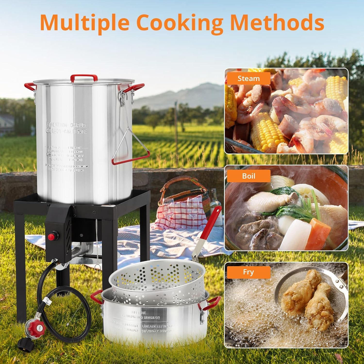 Snapklik.com : 30Qt Turkey Deep Fryer &10Qt Fish Fryer Kit Aluminum ...
