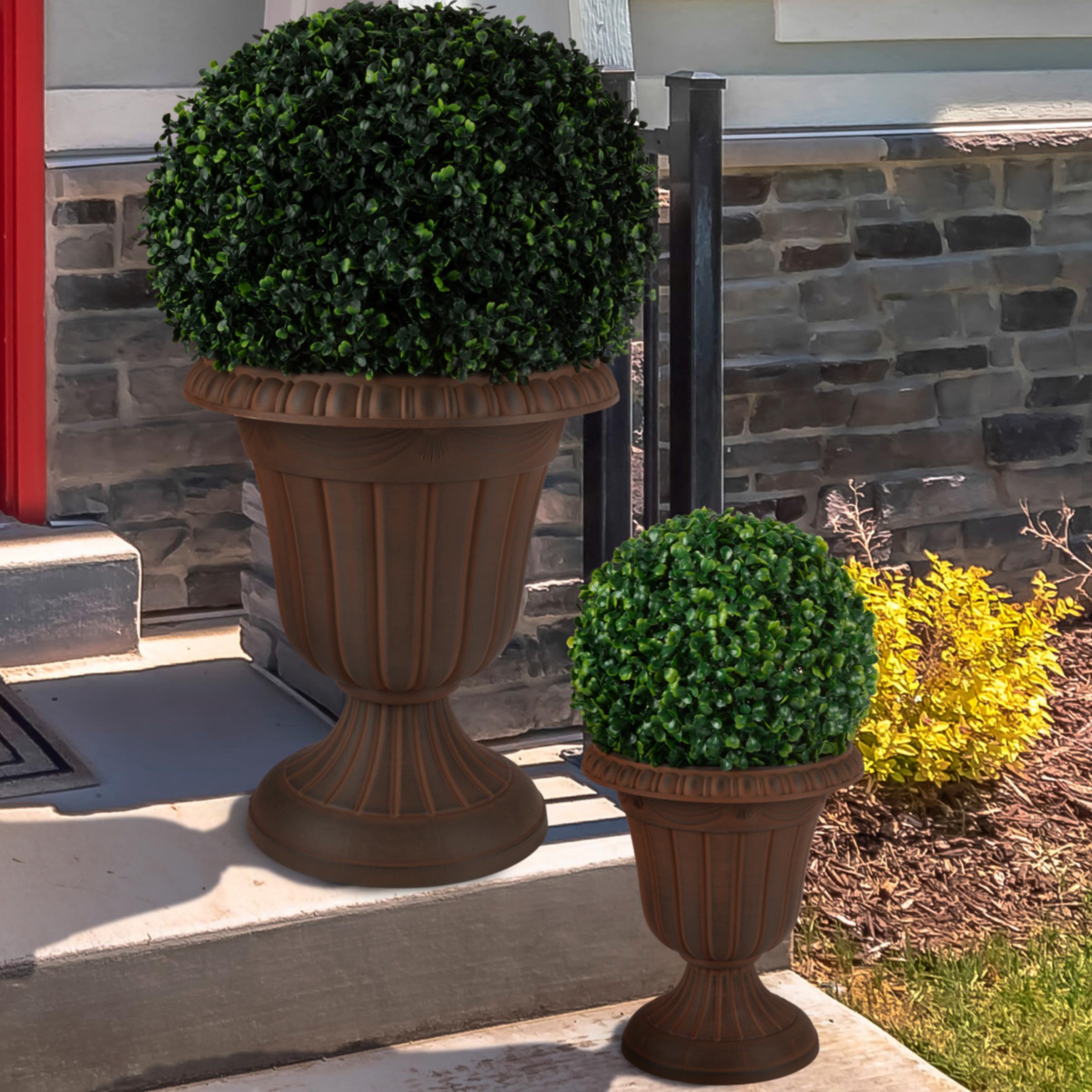 Amazon.com : Pure Garden Outdoor Planter 2-Pack - Large and Small Urn ...